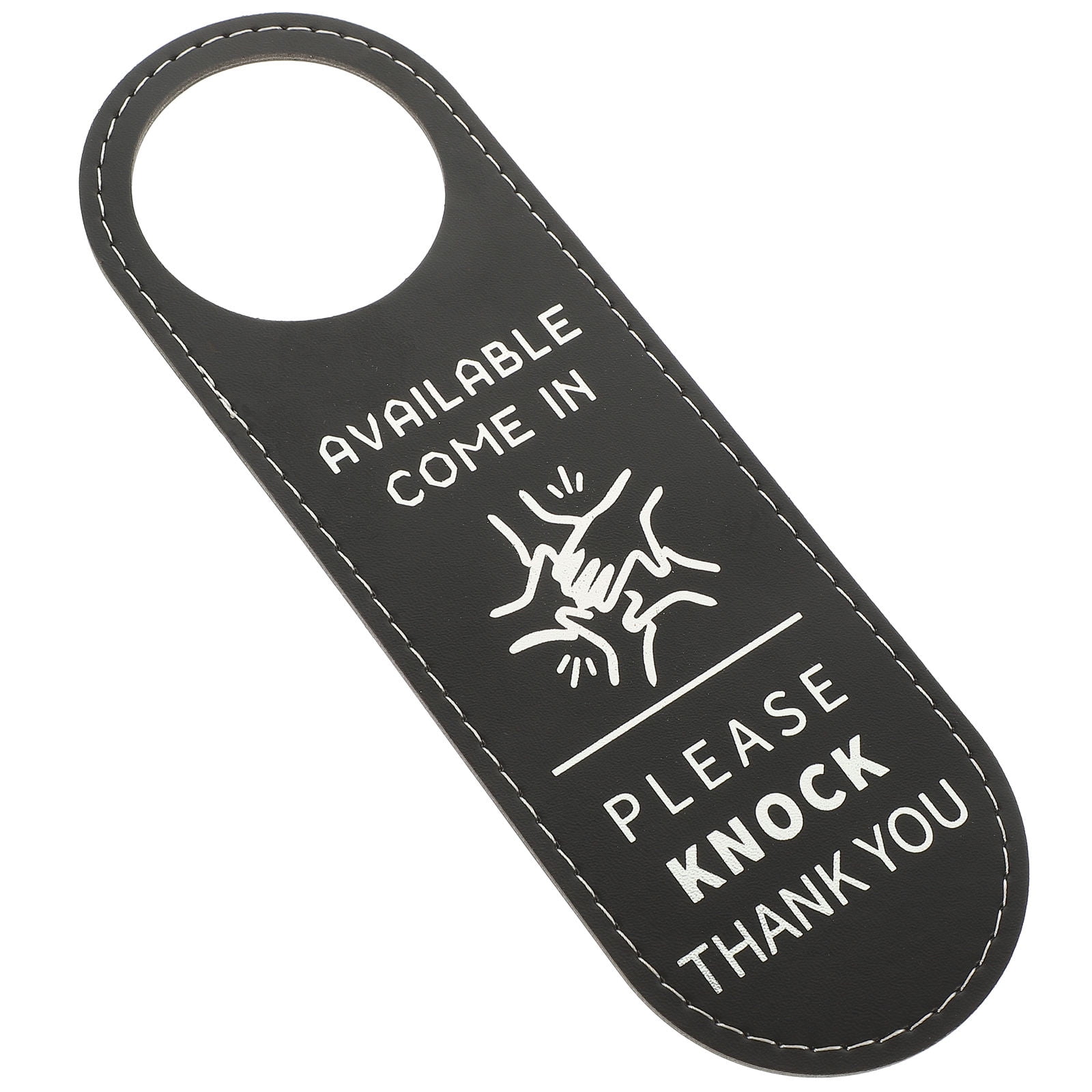 IDEANATEGRATE 1Pcs Leather Black Rectangular Door Hanger Sign for ...