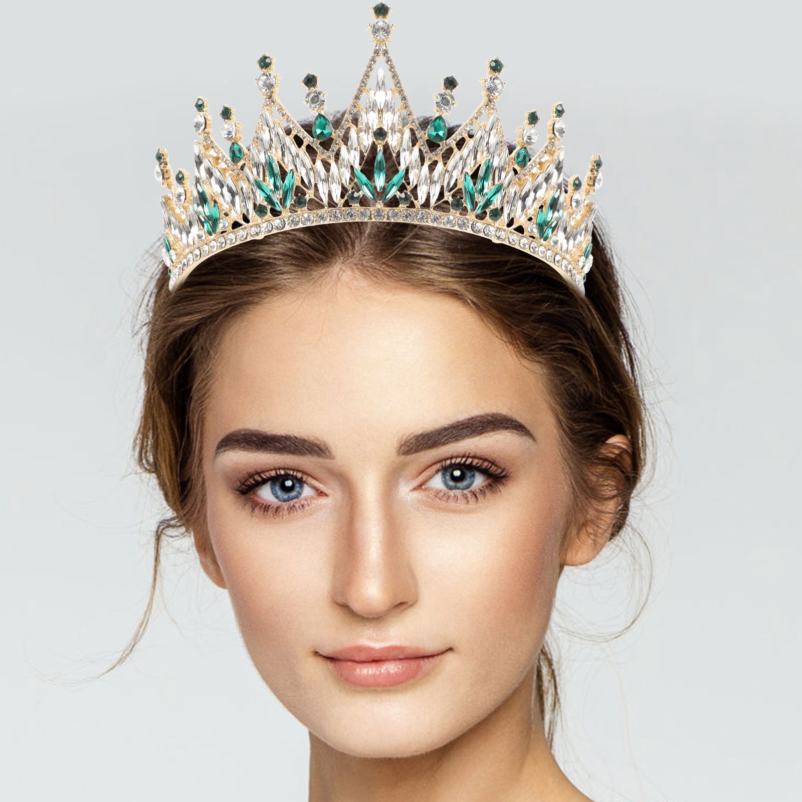 IDEANATEGRATE 1Pcs Rhinestone Crown Bridal Tiara Elegant for Women ...