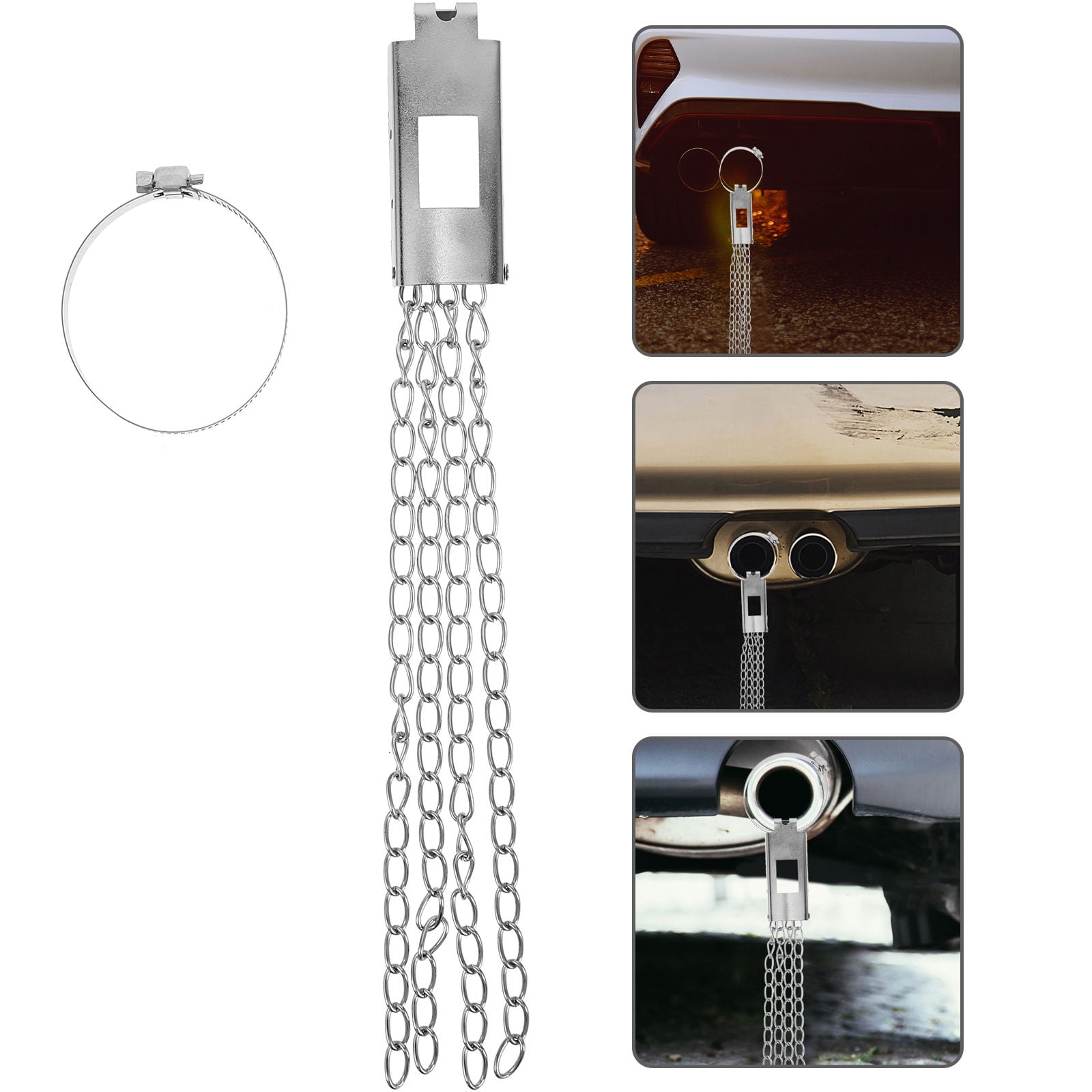 IDEANATEGRATE 1Pcs Silver Earth Belt Grounding Vehicle Safety Drivers ...
