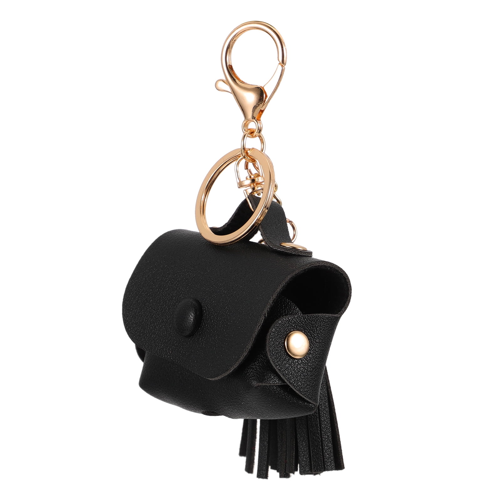 IDEANATEGRATE 1Pcs Tassel Bag Design Black PVC Earphone Storage Case ...