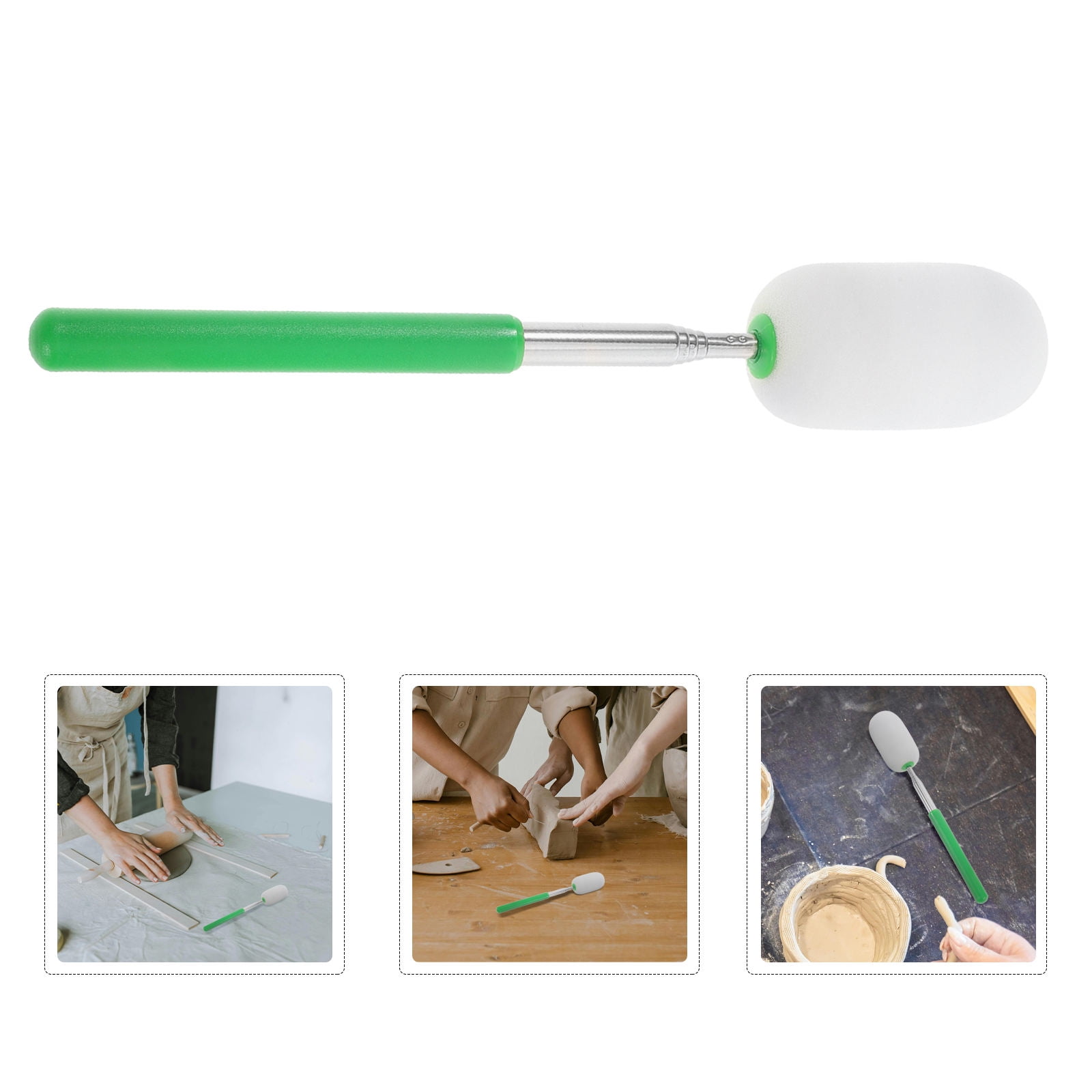IDEANATEGRATE 1Pcs Telescoping Pottery Sponge Shaping Tool Dark Green ...
