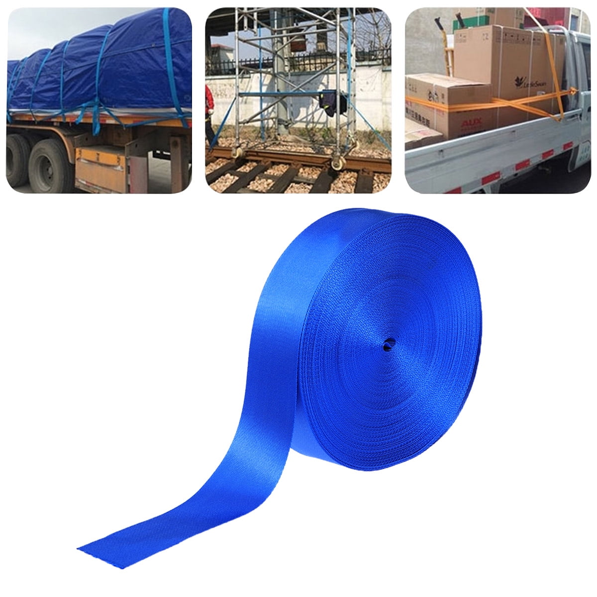 IDEANATEGRATE 1Set Blue Polyester Webbing 45m Length 5cm Width for Diy ...