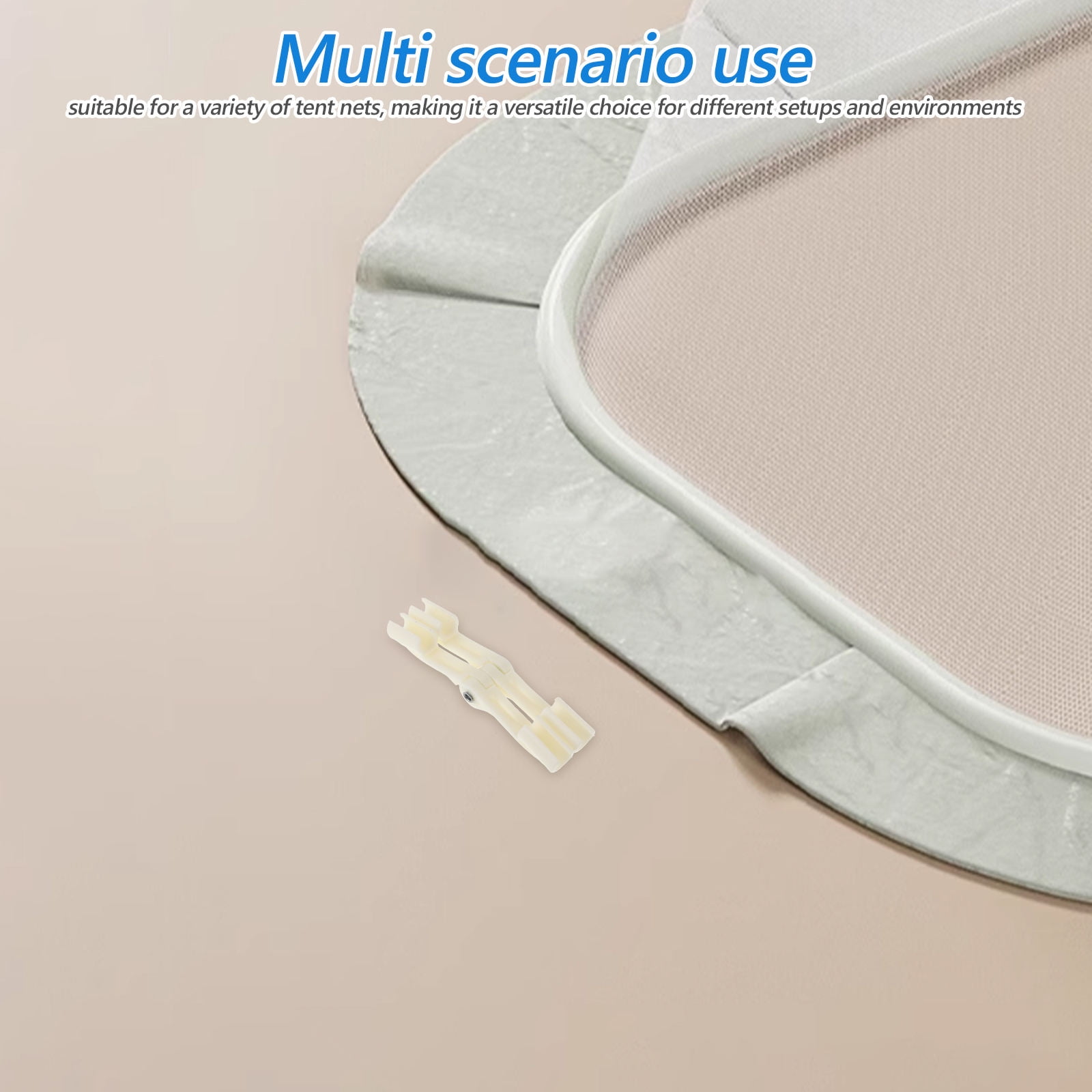 IDEANATEGRATE 1Set Folding Tent Net Fixing Clips White Plastic Simple ...