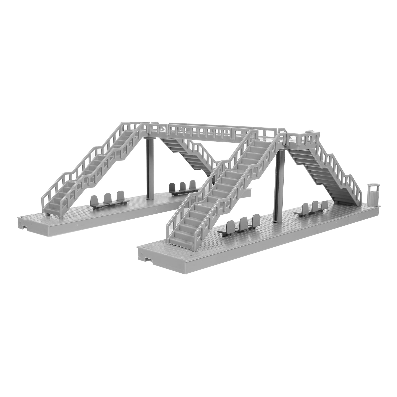 IDEANATEGRATE 1Set Footbridge Model Grey ABS Miniature Scene Decoration ...