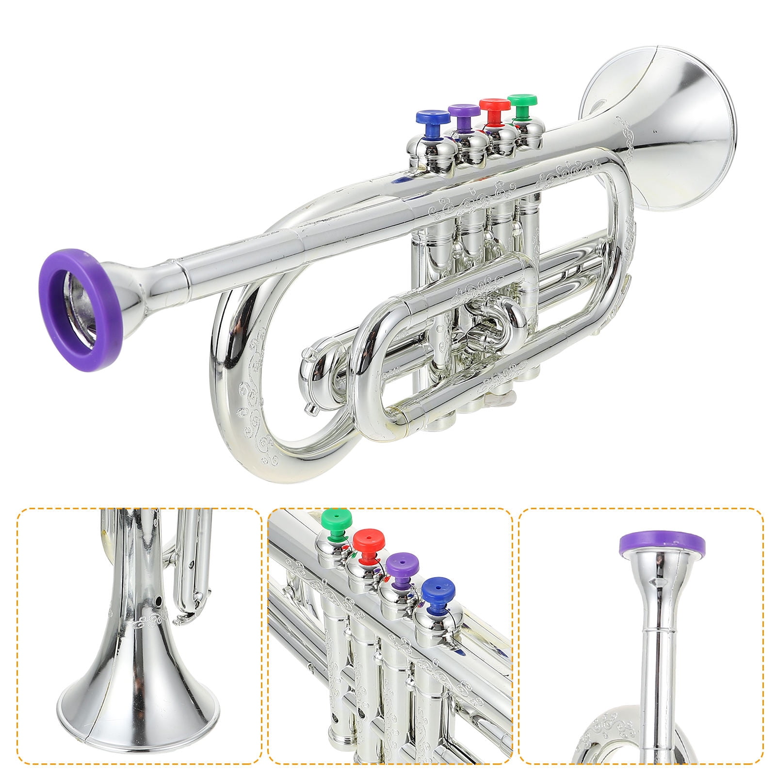 IDEANATEGRATE 1Set Musical Instrument Toy Trumpet Model with Silver ...