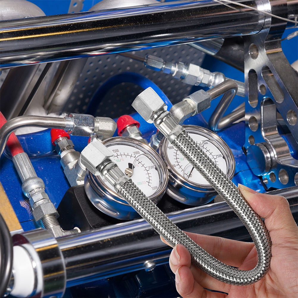 IDEANATEGRATE 1Set Stainless Steel Air Compressor Hose Silver Pneumatic ...