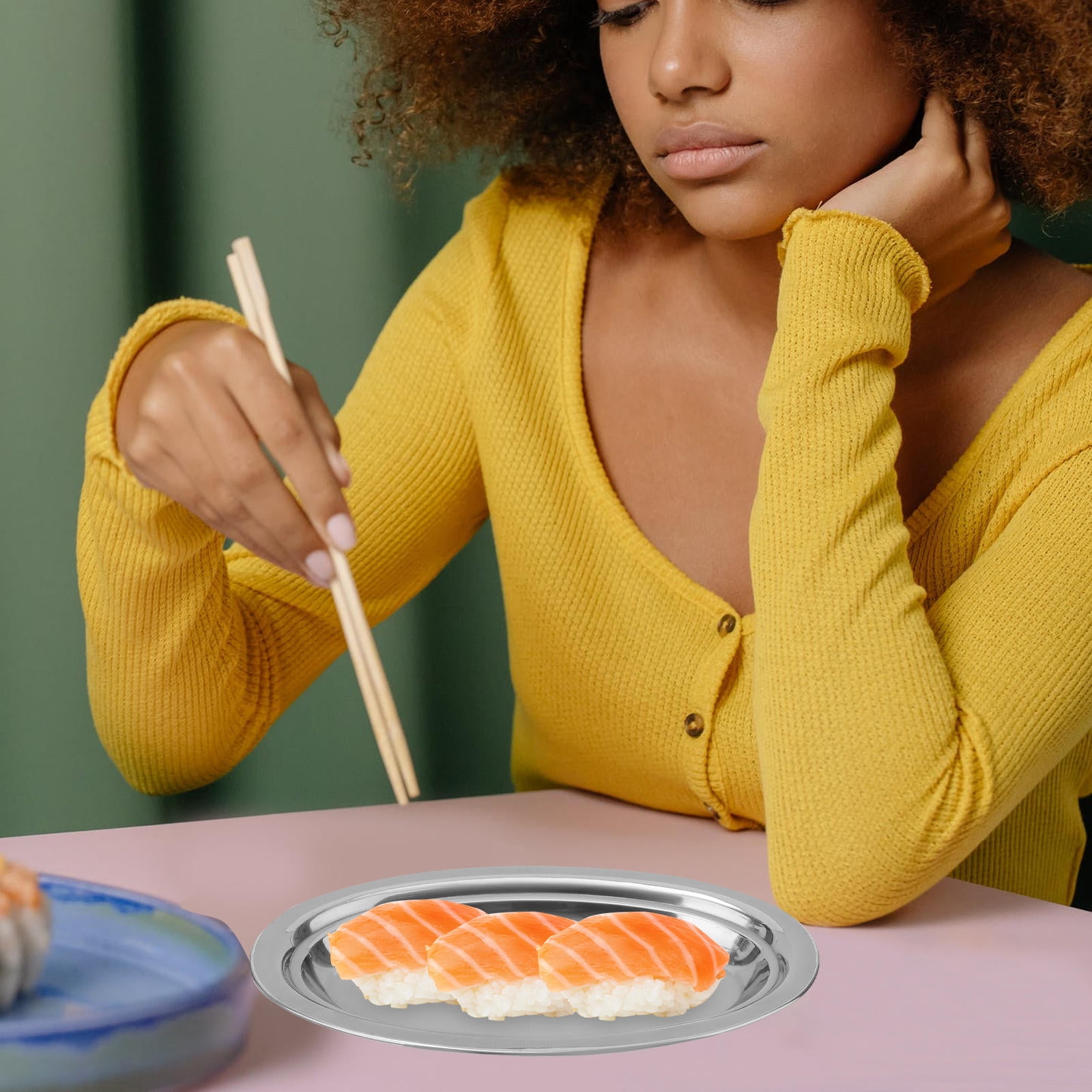 IDEANATEGRATE 1Set Stainless Steel Oval Plate for Party Trays Silver 11.0x6.2x0.8in - Walmart.com