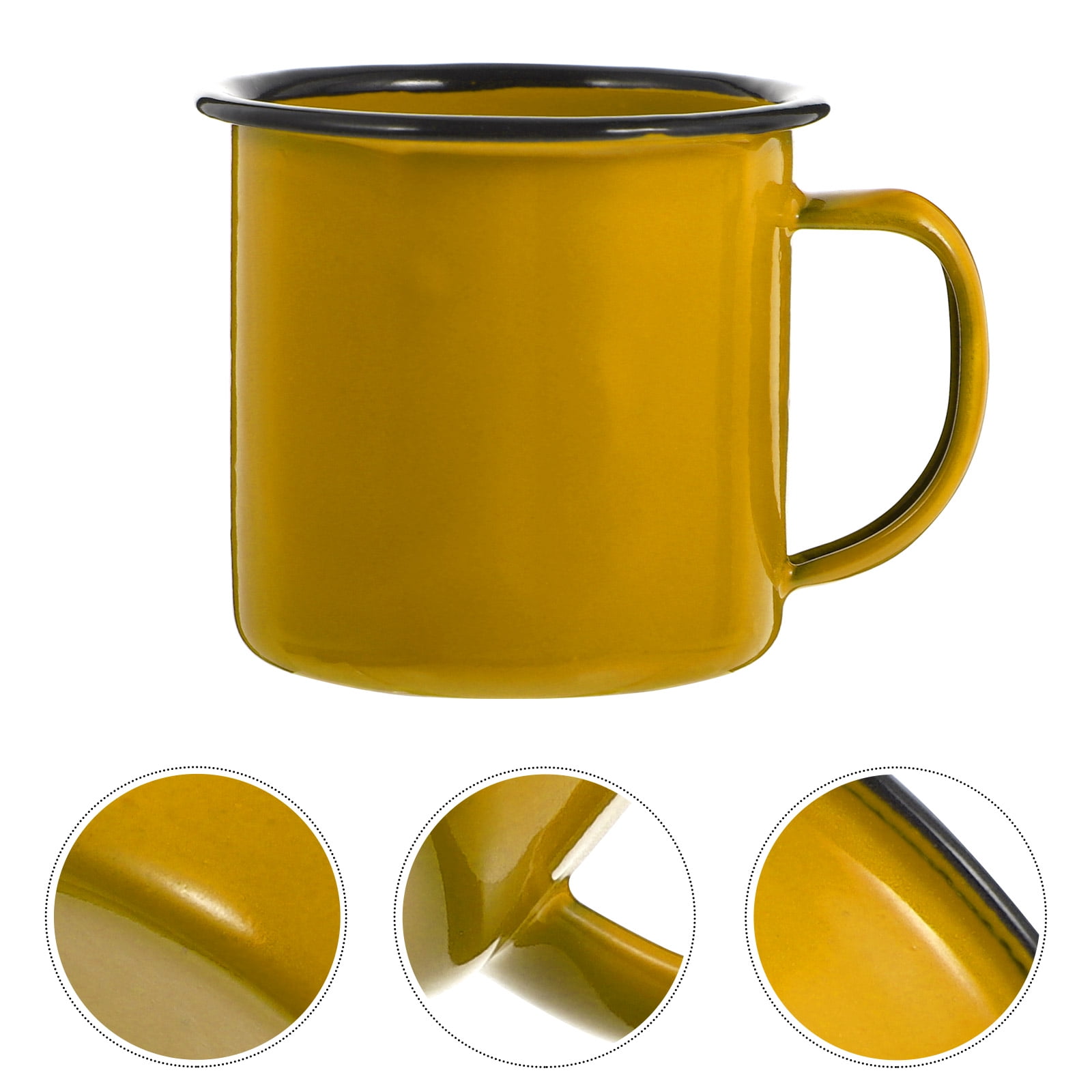IDEANATEGRATE 1Set Vintage Metal Mug in Yellow Iron for Home and ...