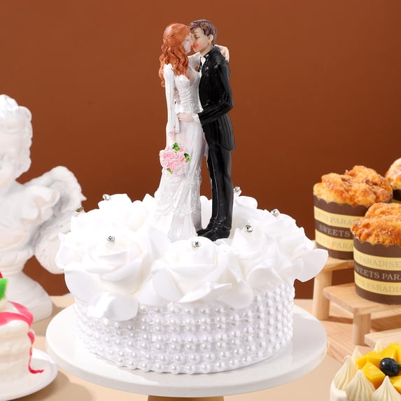 IDEANATEGRATE 1Set Wedding Bride Groom Statue Couple Hugging Statue ...