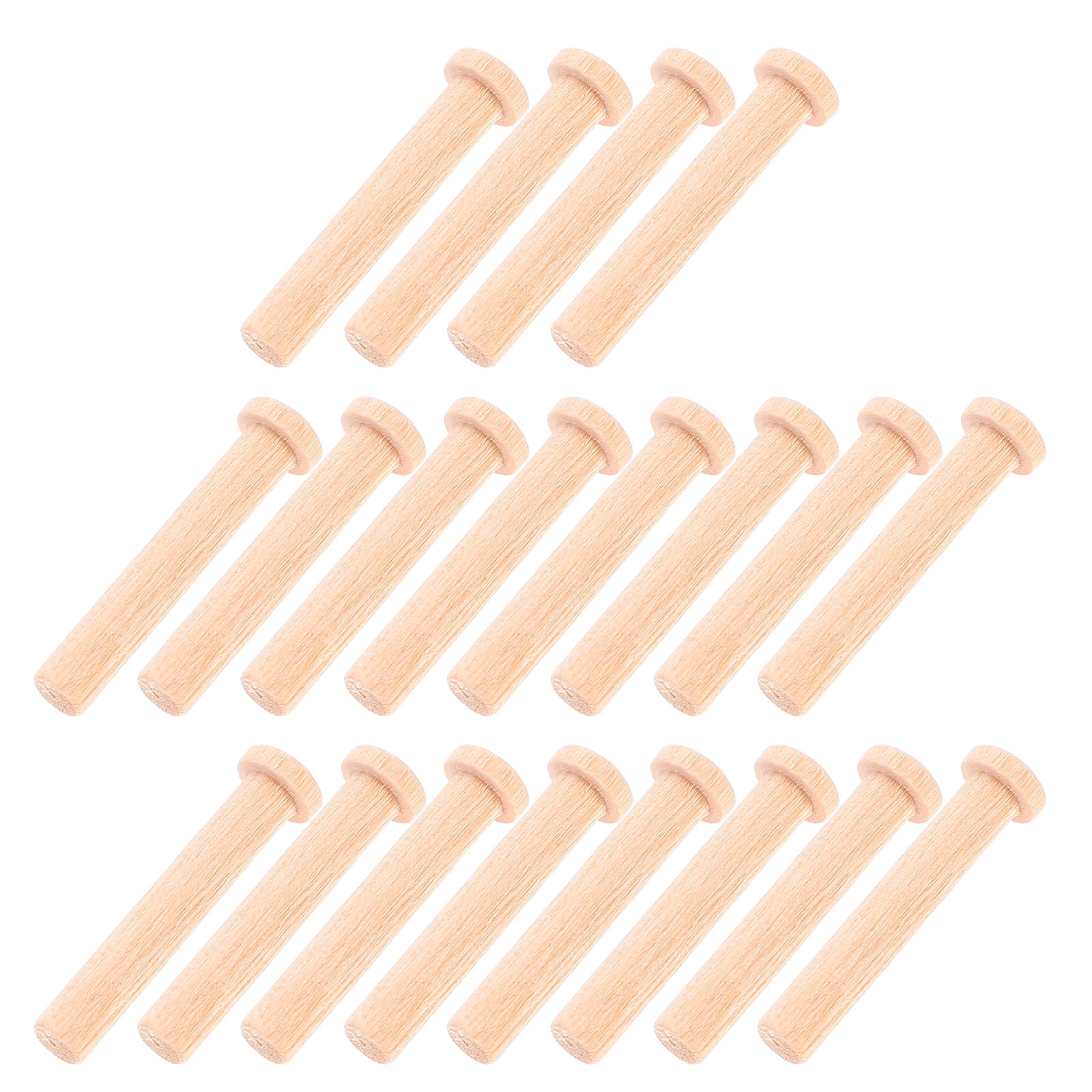 IDEANATEGRATE 20Pcs Wood Nail T Shape Round Head Solid Wood for ...