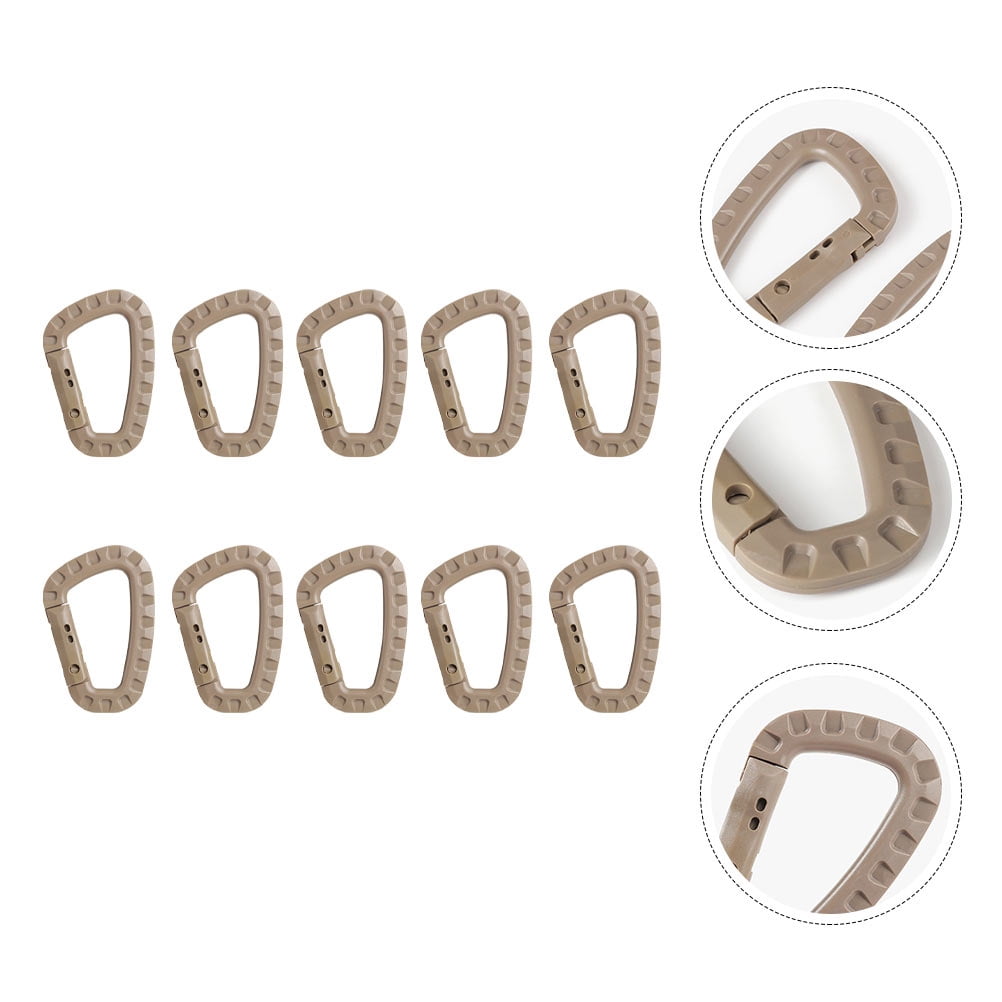 IDEANATEGRATE 20Set D Shaped Carabiner Clips Chocolate Mud Color ...