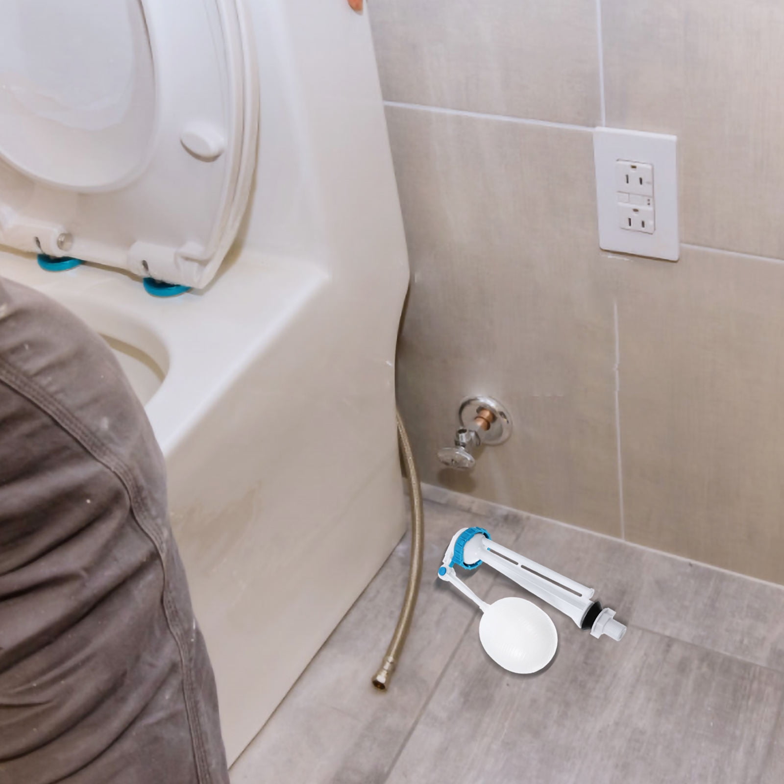 IDEANATEGRATE 24Pcs Round Float Ball Toilet Fill Valve Kit Universal ...