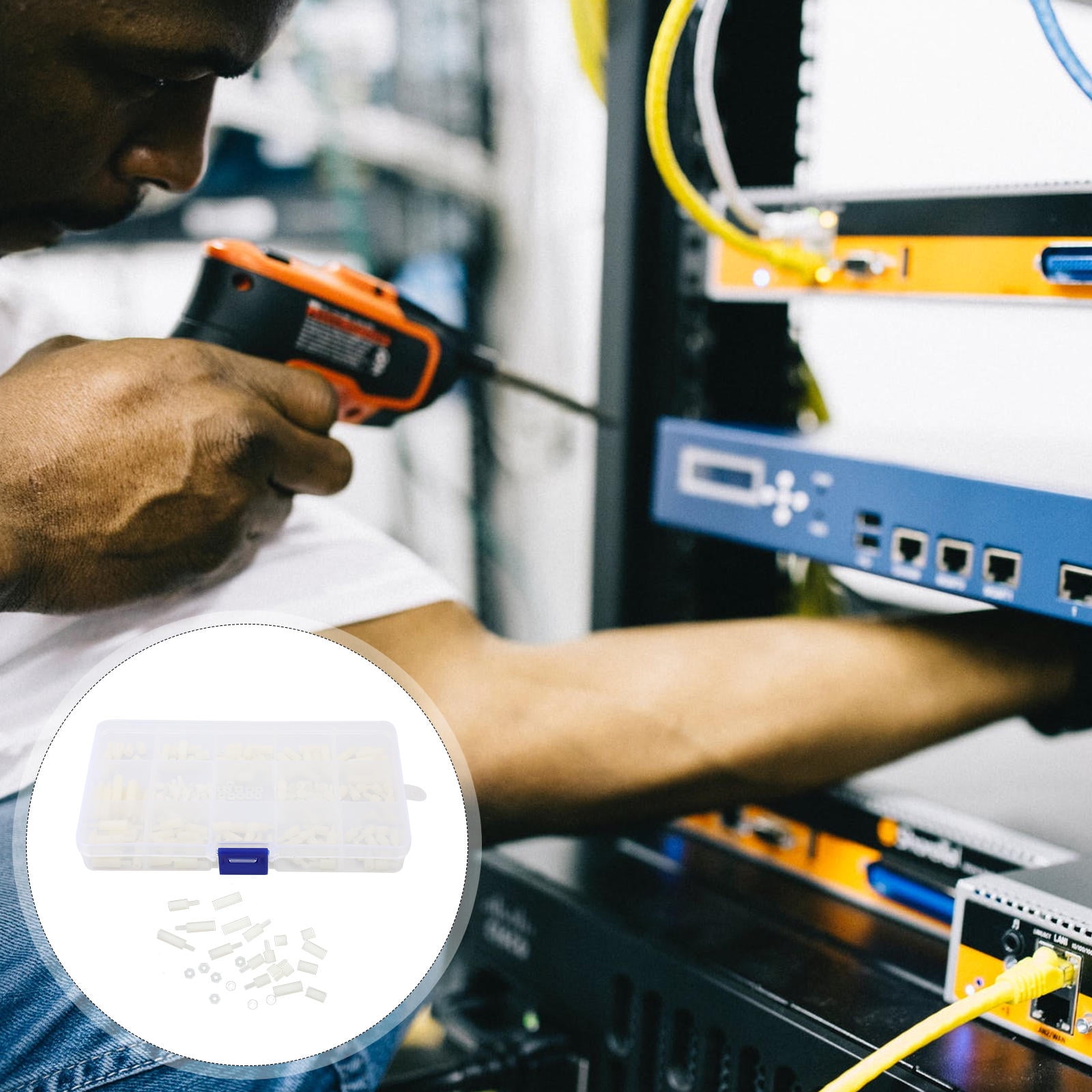 IDEANATEGRATE 270Pcs White Color Nylon Screws and Nuts Assortment for ...