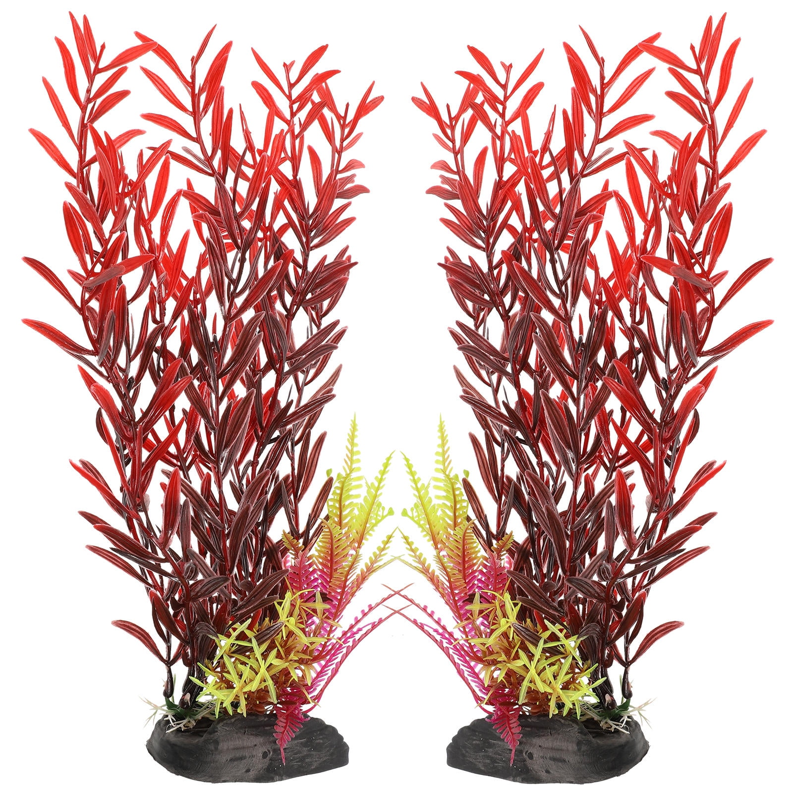 IDEANATEGRATE 2Pcs Fish Plants Aquarium Assorted Color Vivid Aquarium ...