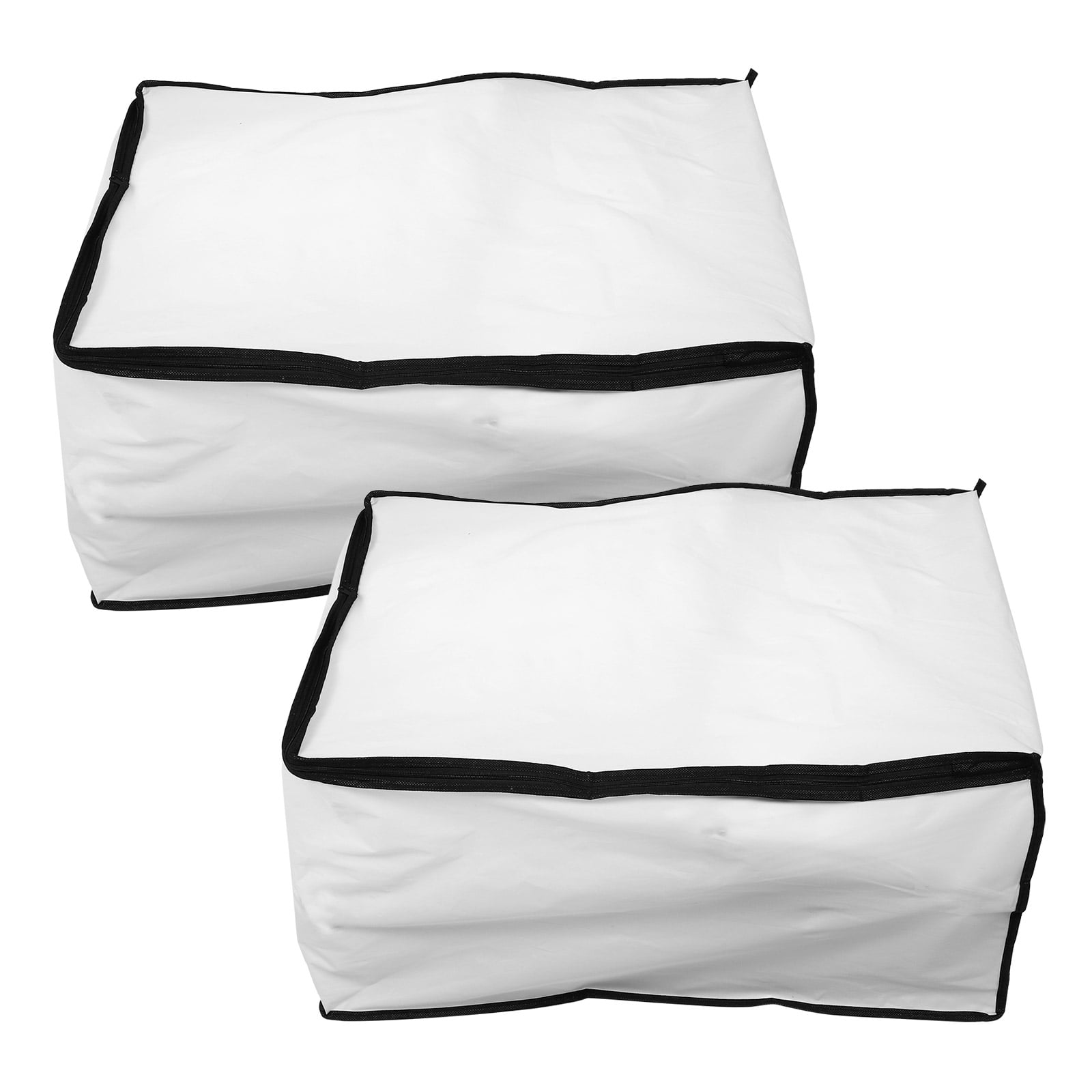 IDEANATEGRATE 2Pcs Pillow Storage Bags White Rectangular PEVA Material ...