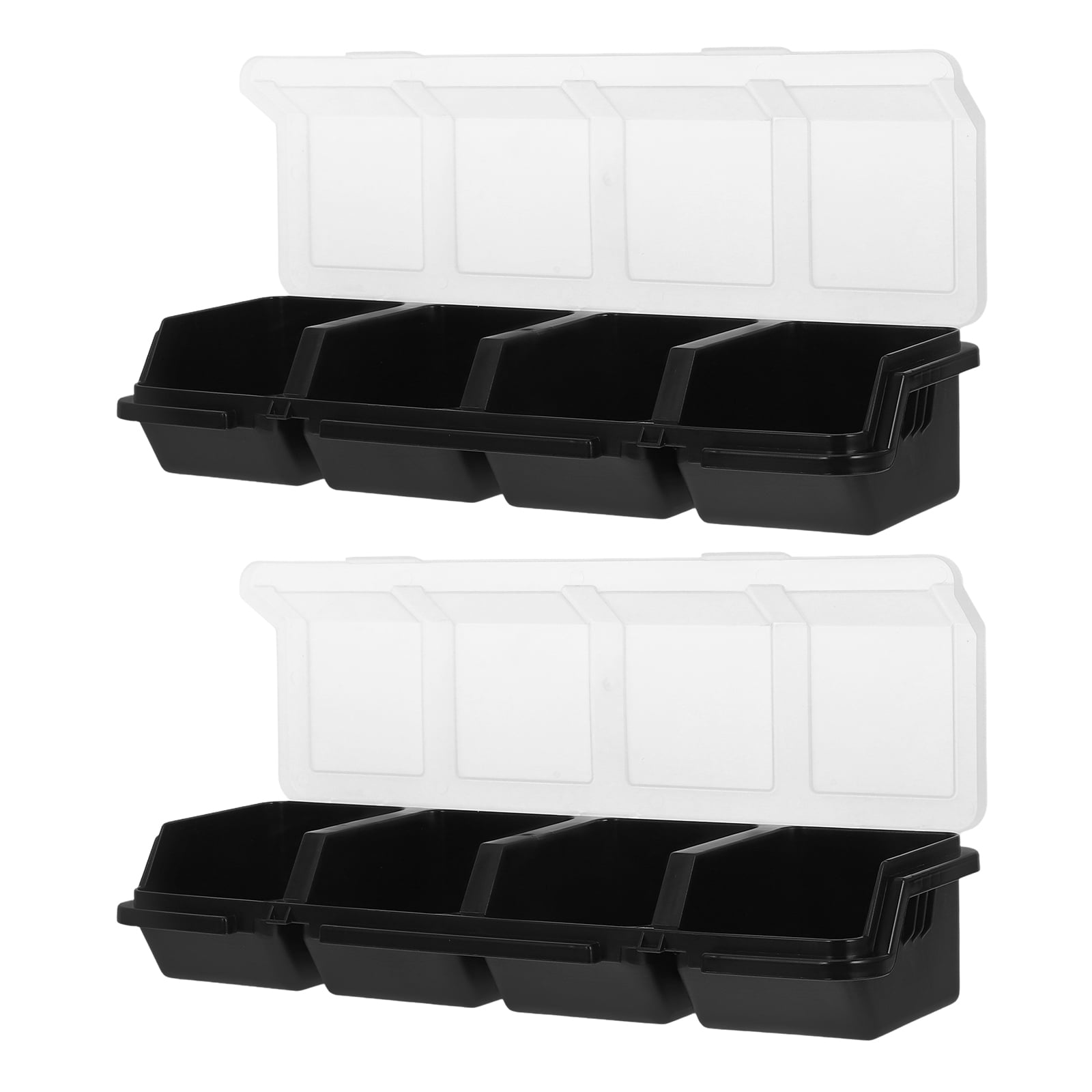 IDEANATEGRATE 2Pcs Screw Storage Bins Black Rectangular Multi ...