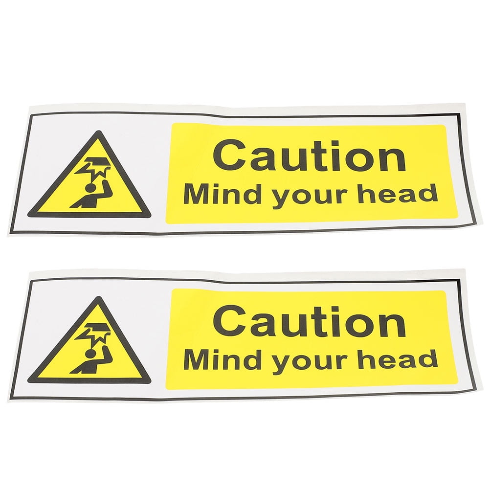 IDEANATEGRATE 2Pcs Yellow PVC Caution Stickers for Low Ceiling in Home ...
