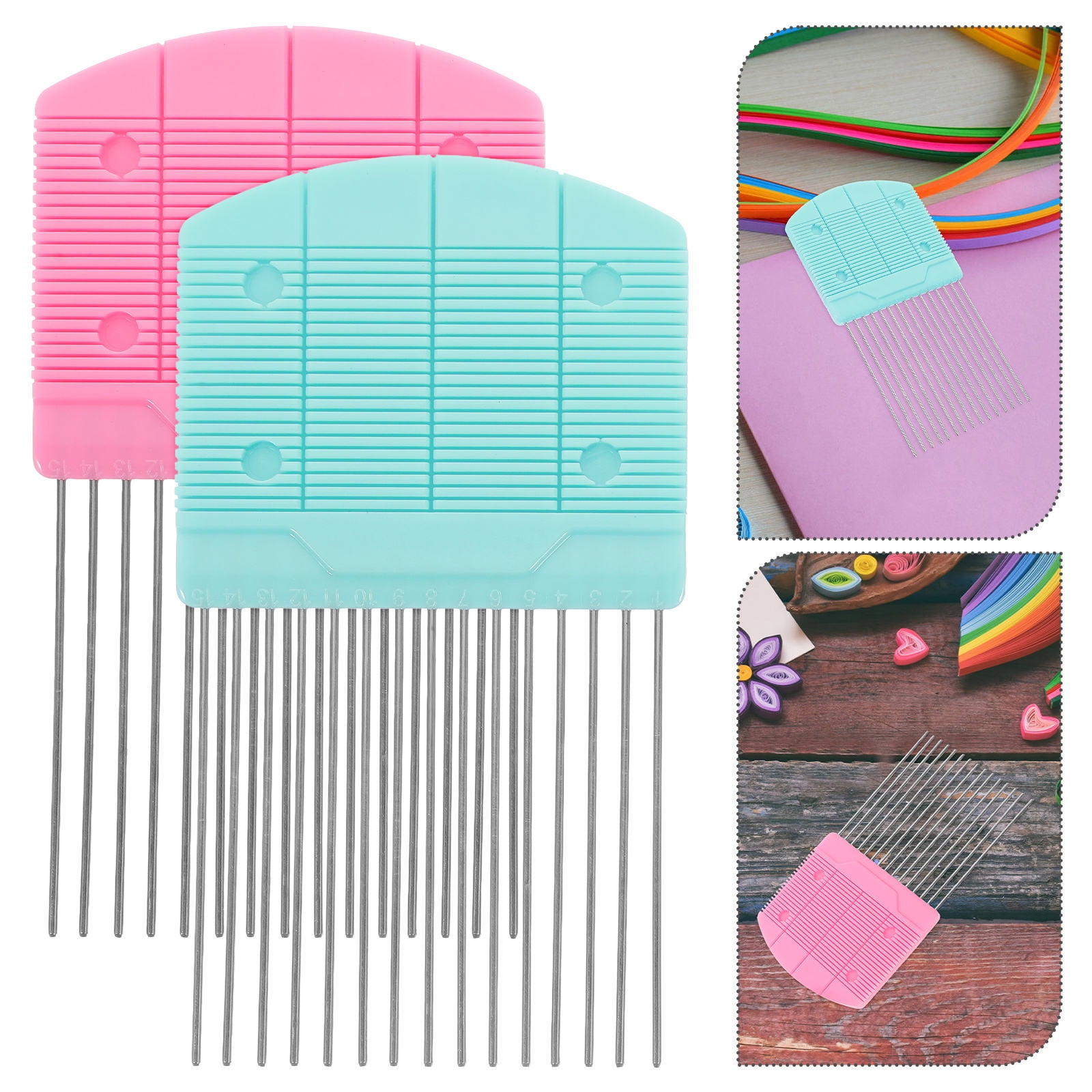 IDEANATEGRATE 2Set Paper Crafting Tools Quilling Combs For Weaving And ...