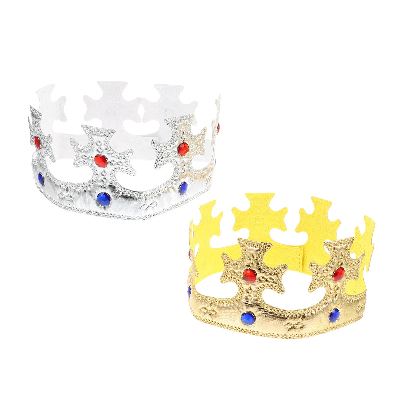 IDEANATEGRATE 2Set Silver Round Cloth Crown Party Accessories for ...