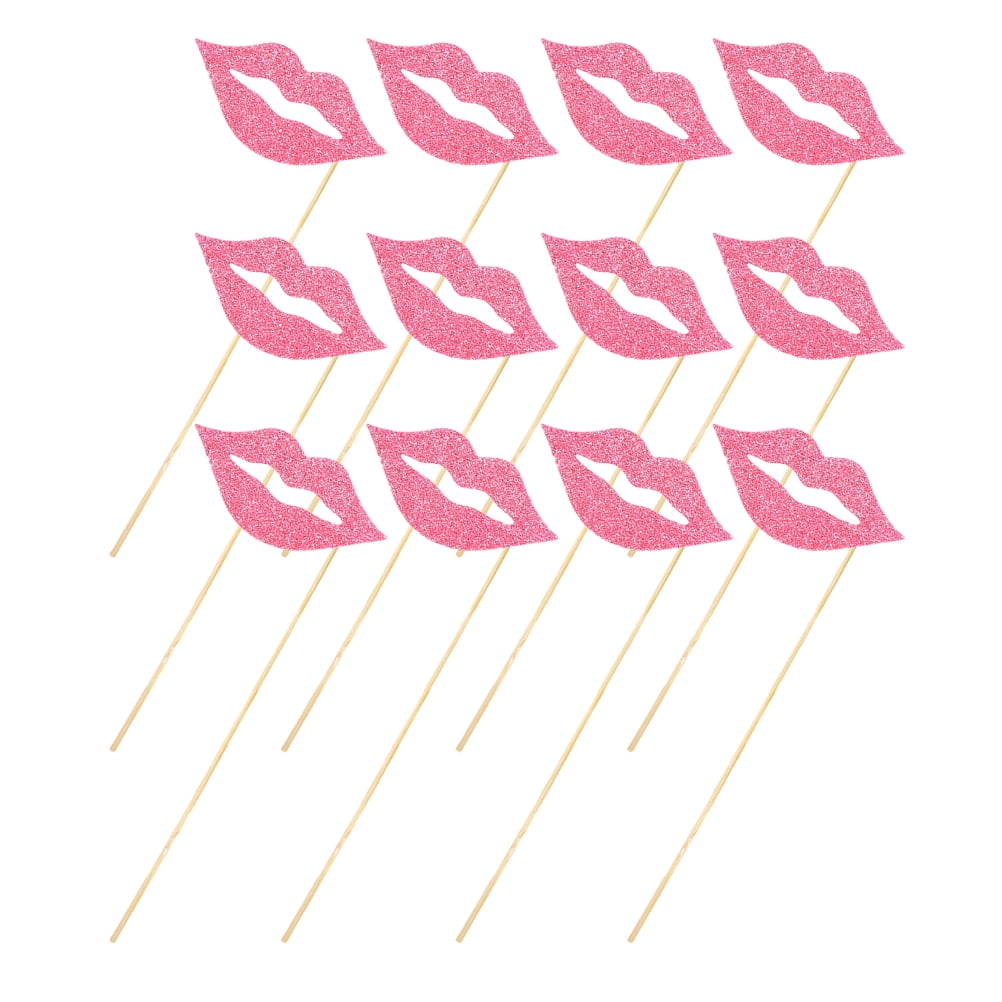 IDEANATEGRATE 3 Pack Fake Lips for Photo Booth Pink Color Paper and ...