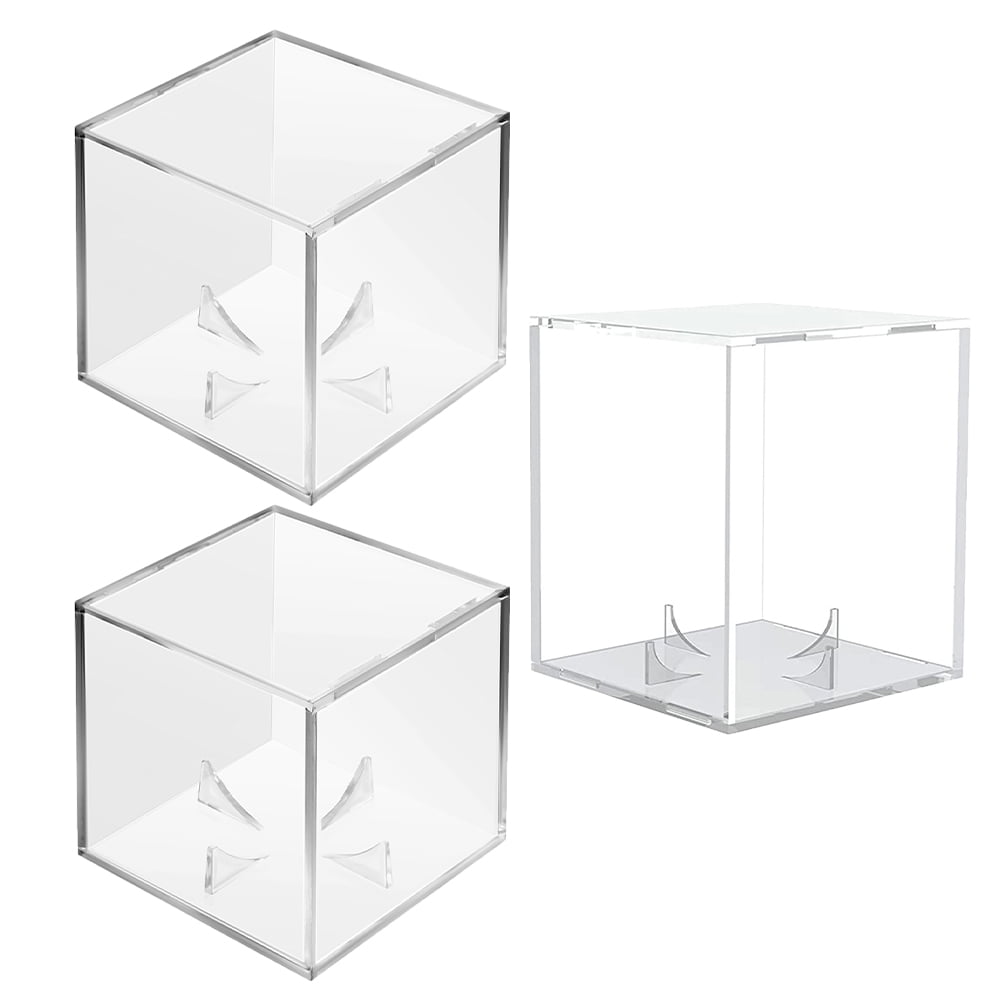IDEANATEGRATE 3Set Baseball Display Case Clear Acrylic Cube for ...