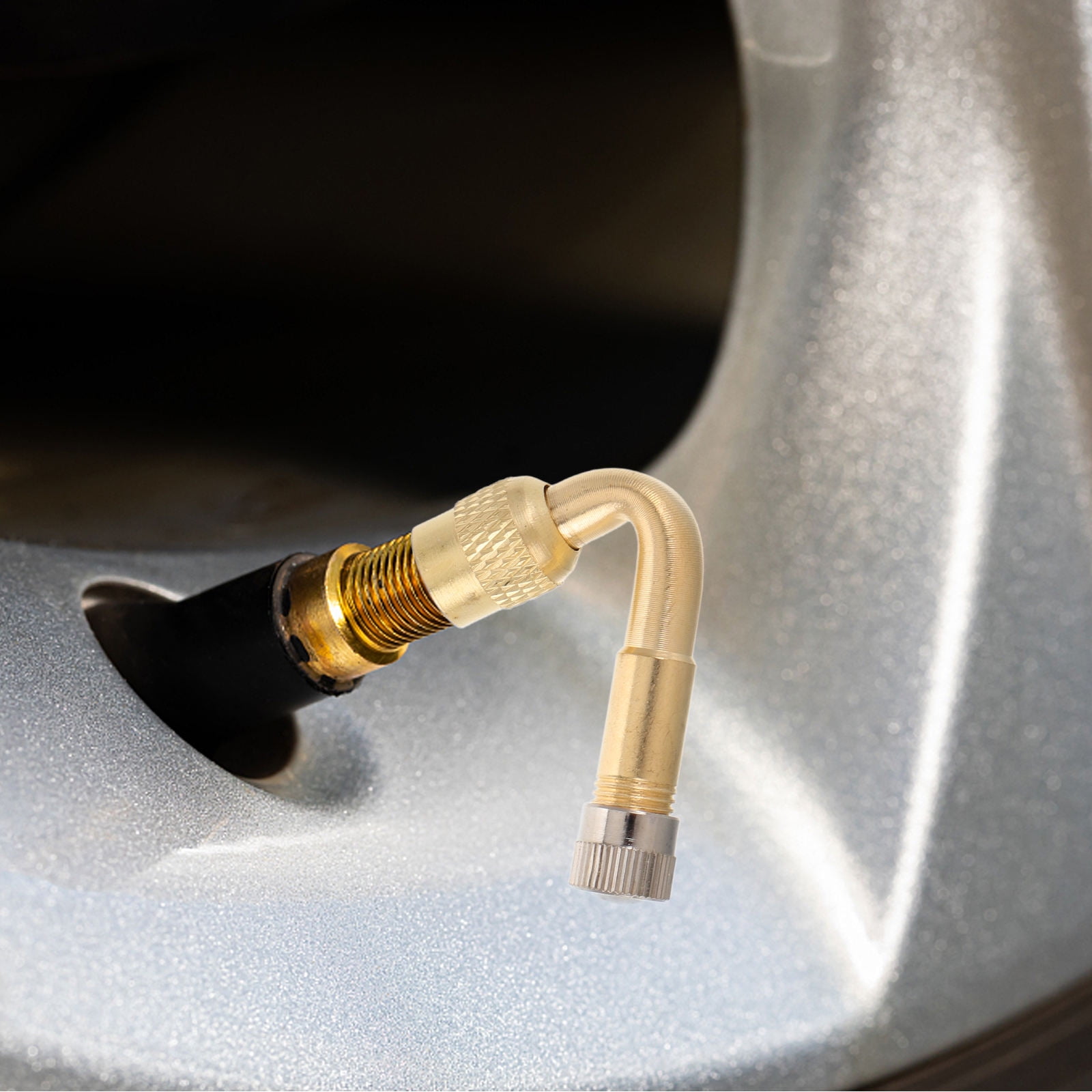 IDEANATEGRATE 4 Pcs Golden Brass Tire Valve Stem Extenders for Car ...