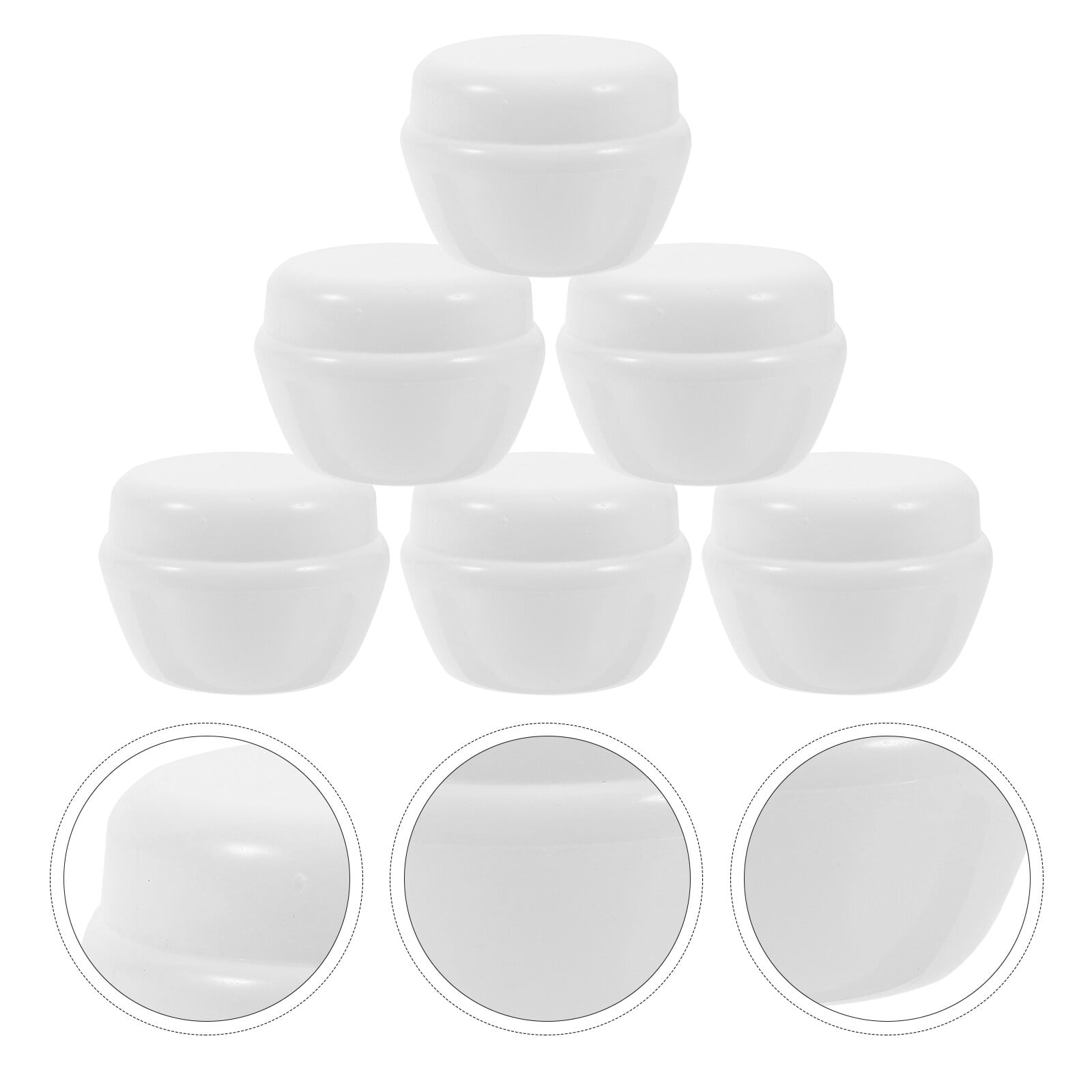 IDEANATEGRATE 40Pcs White Plastic Mushroom Shape Cream Jar for Travel ...