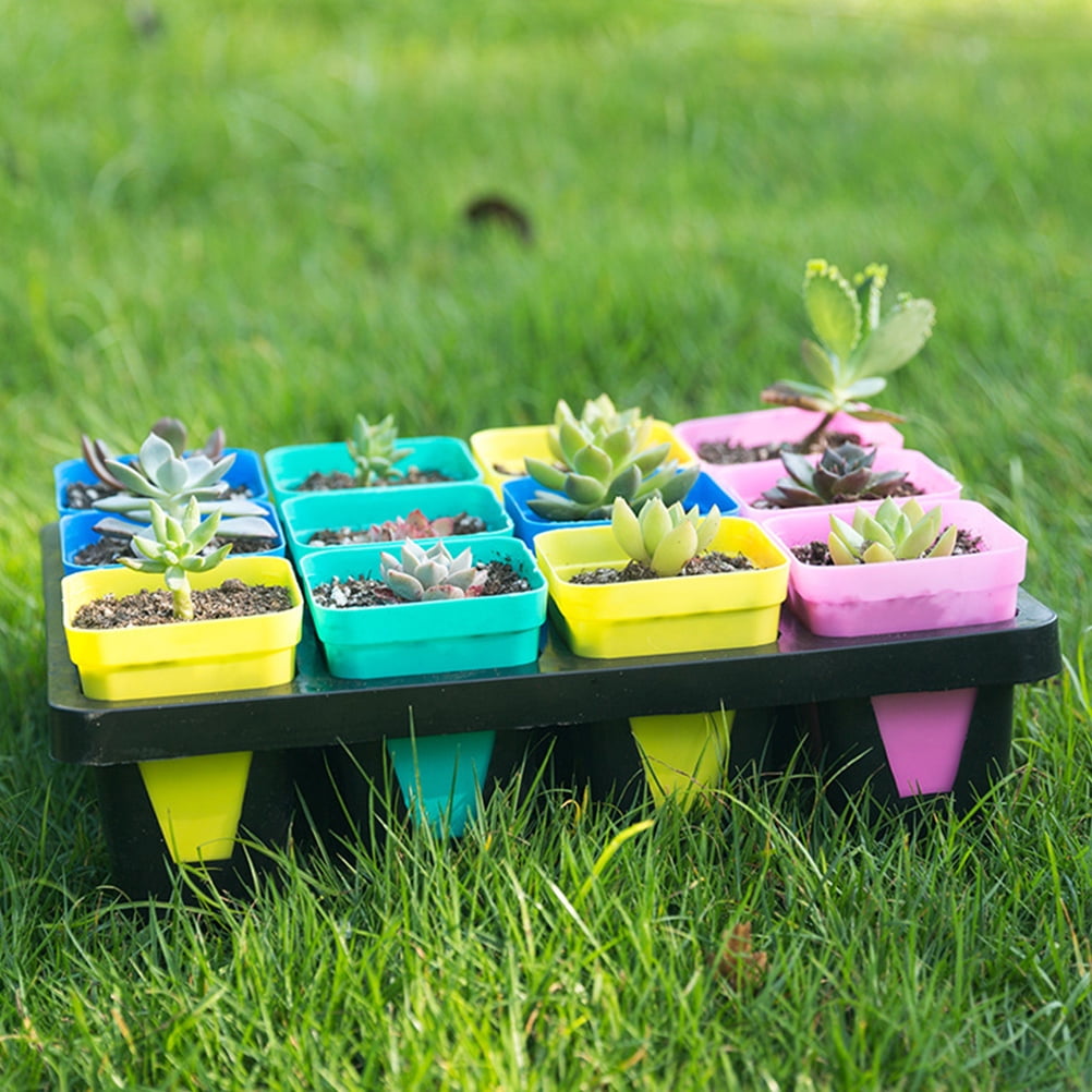 IDEANATEGRATE 48Pcs Yellow Plastic Planter Pots for Plant Enthusiasts ...