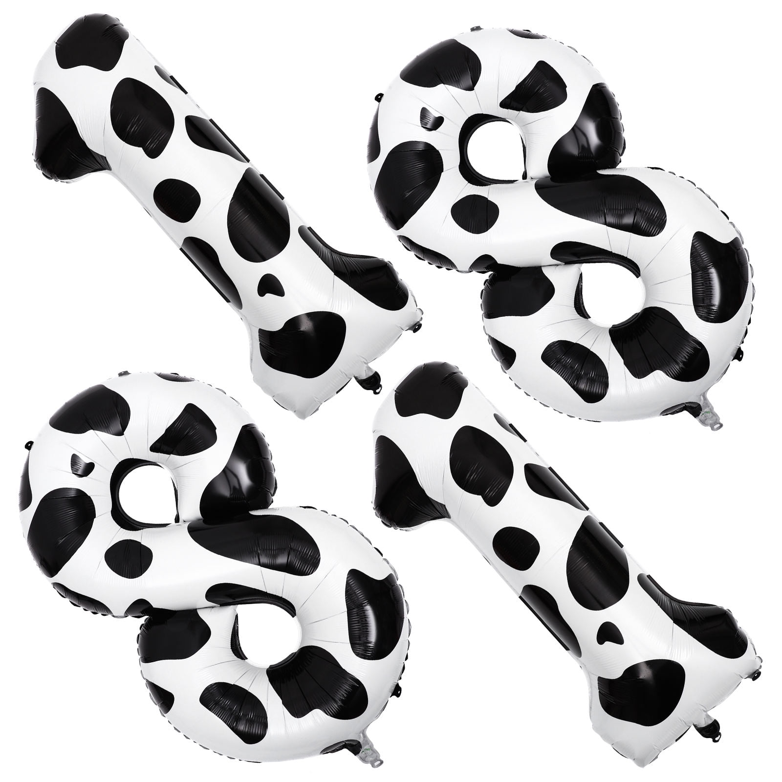 IDEANATEGRATE 4Pcs Birthday Balloons with Cow Pattern for Kids and ...