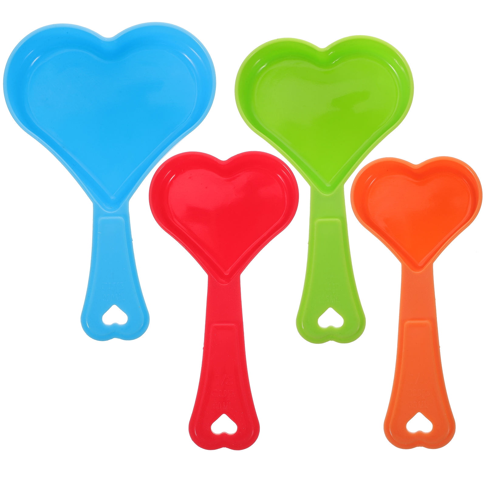 IDEANATEGRATE 4Pcs Heart Shaped Measuring Spoon Set For Flat Measuring ...