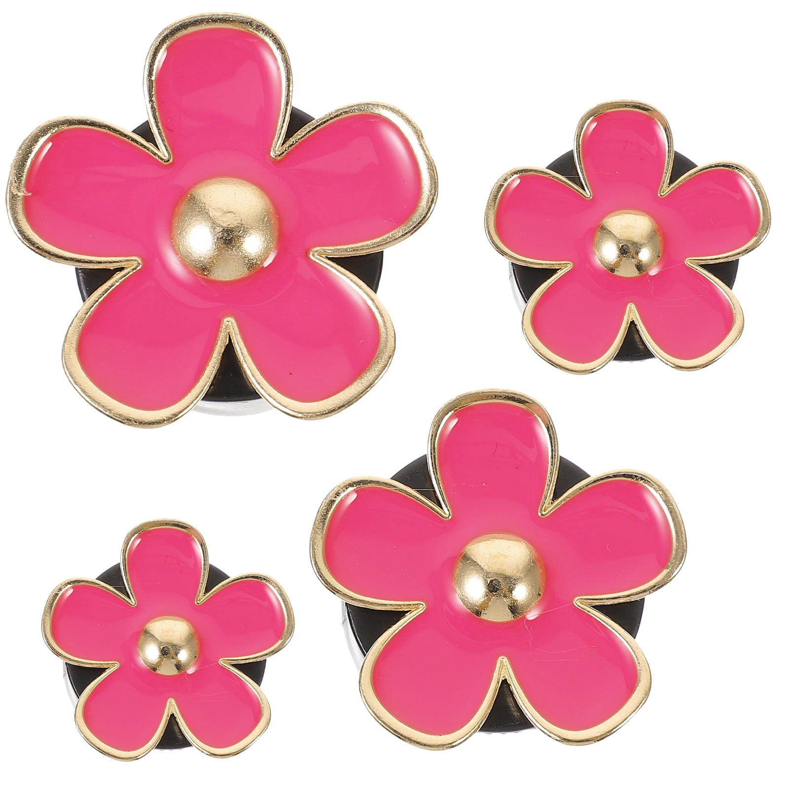 IDEANATEGRATE 4Pcs Rosy Flower Shaped Metal Car Air Clips for Interior ...