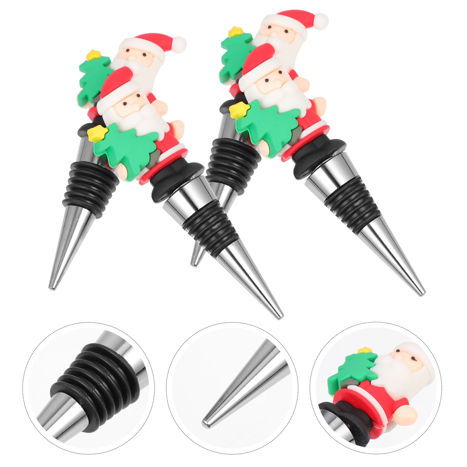 IDEANATEGRATE 4Pcs Wine Bottle Stoppers Assorted Color Compact Spiral ...