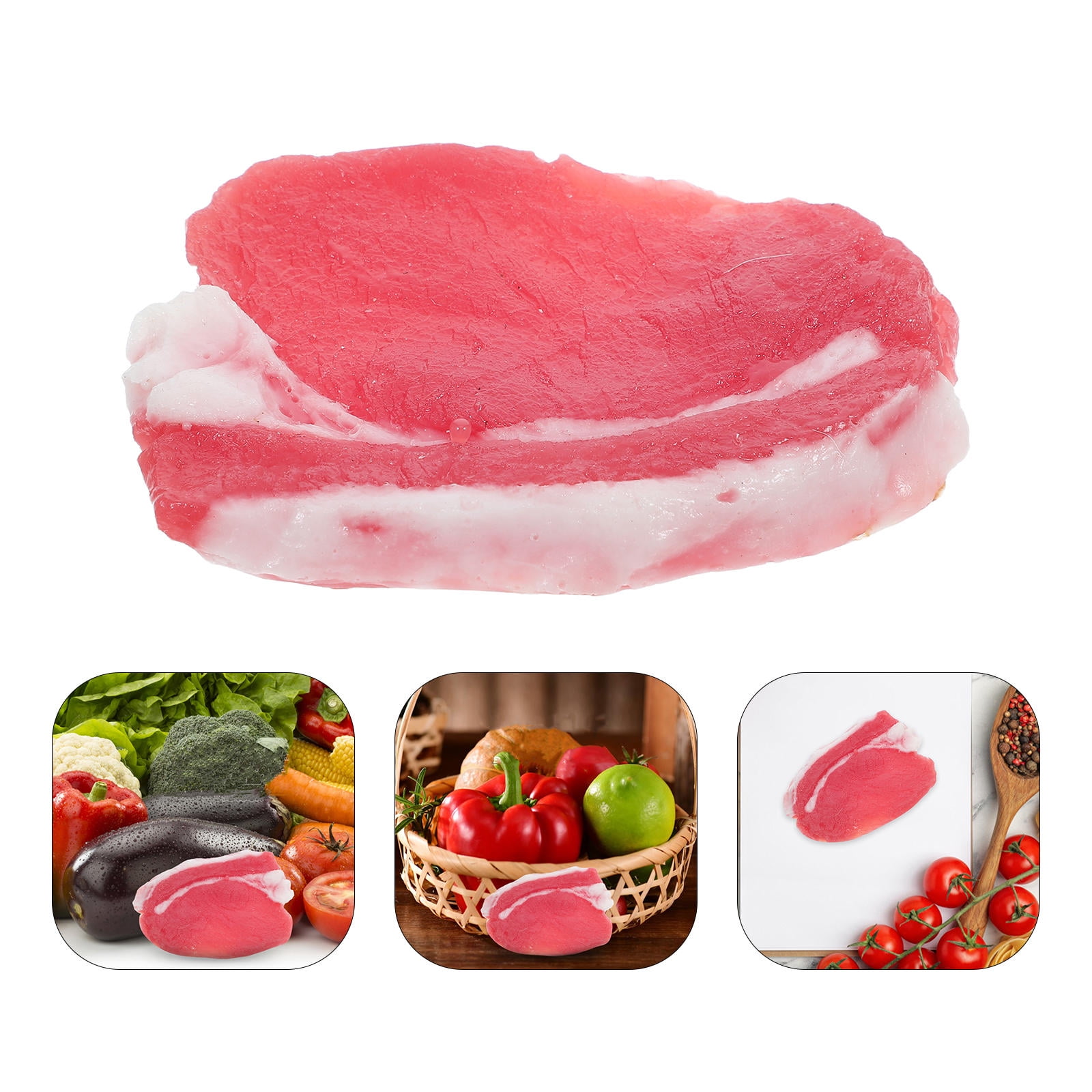 IDEANATEGRATE 4Set Lifelike Fake Pork Model for Restaurant Display PVC ...