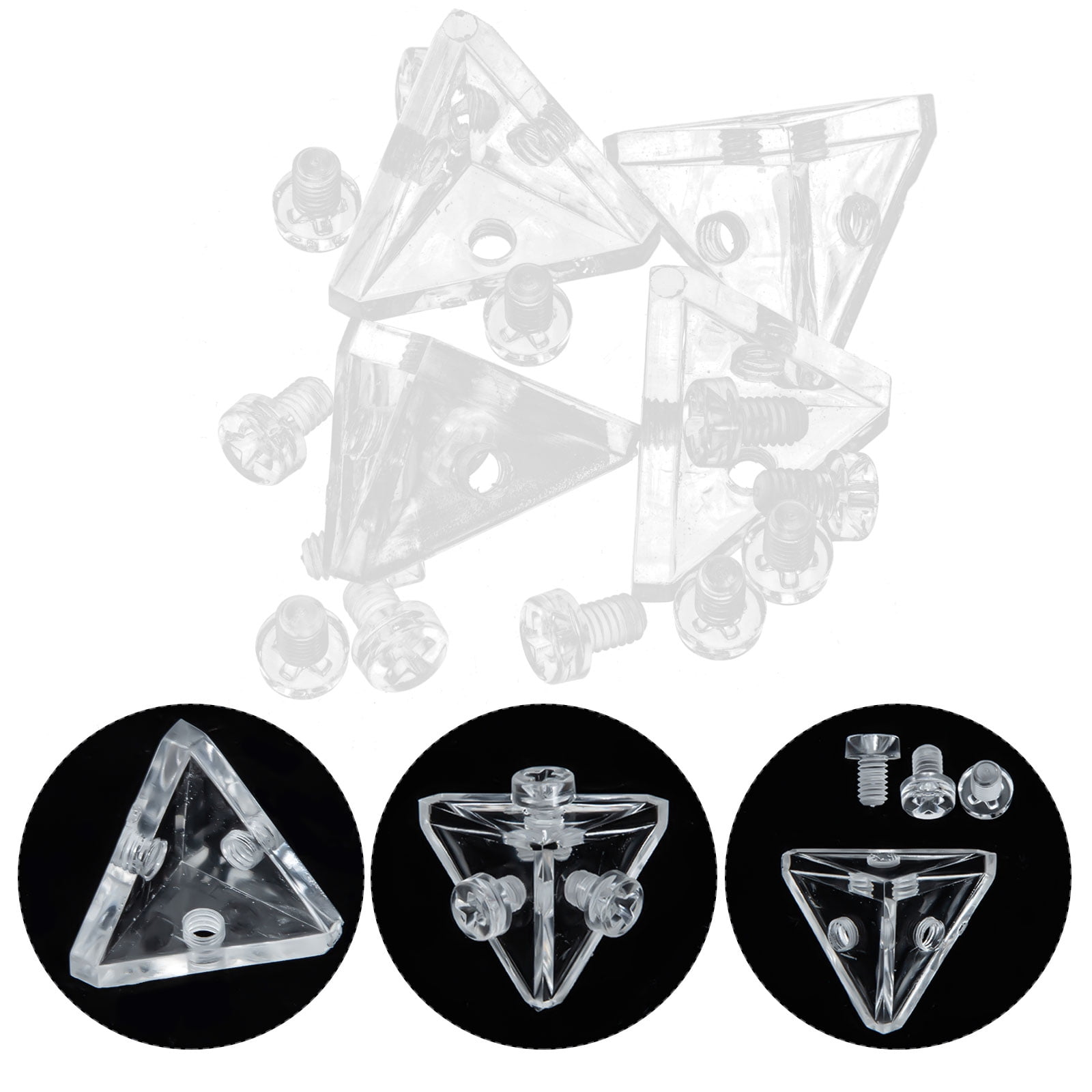 IDEANATEGRATE 4Sets Transparent Acrylic Fixed Angle Brackets For ...