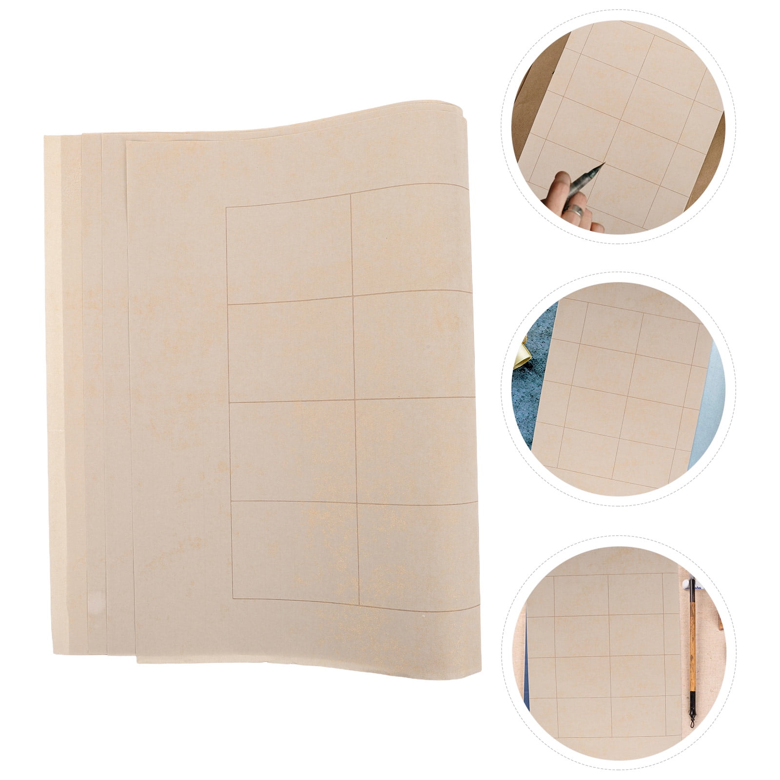 IDEANATEGRATE 5 Sheets Calligraphy Practice Paper Beige 18x6.3x0.04in ...