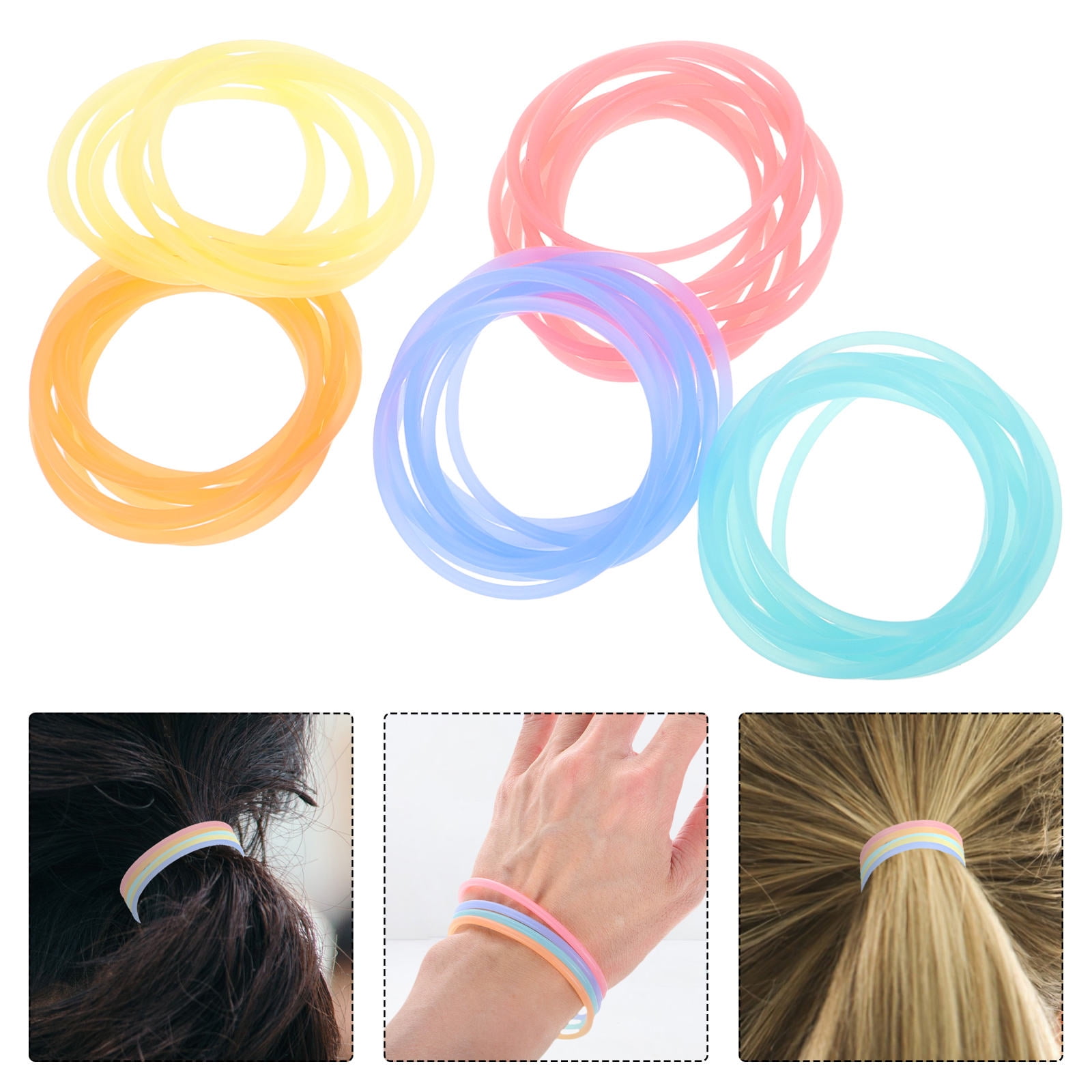 IDEANATEGRATE 50Pcs Circular Jelly Bracelets Glow in the Dark Luminous ...