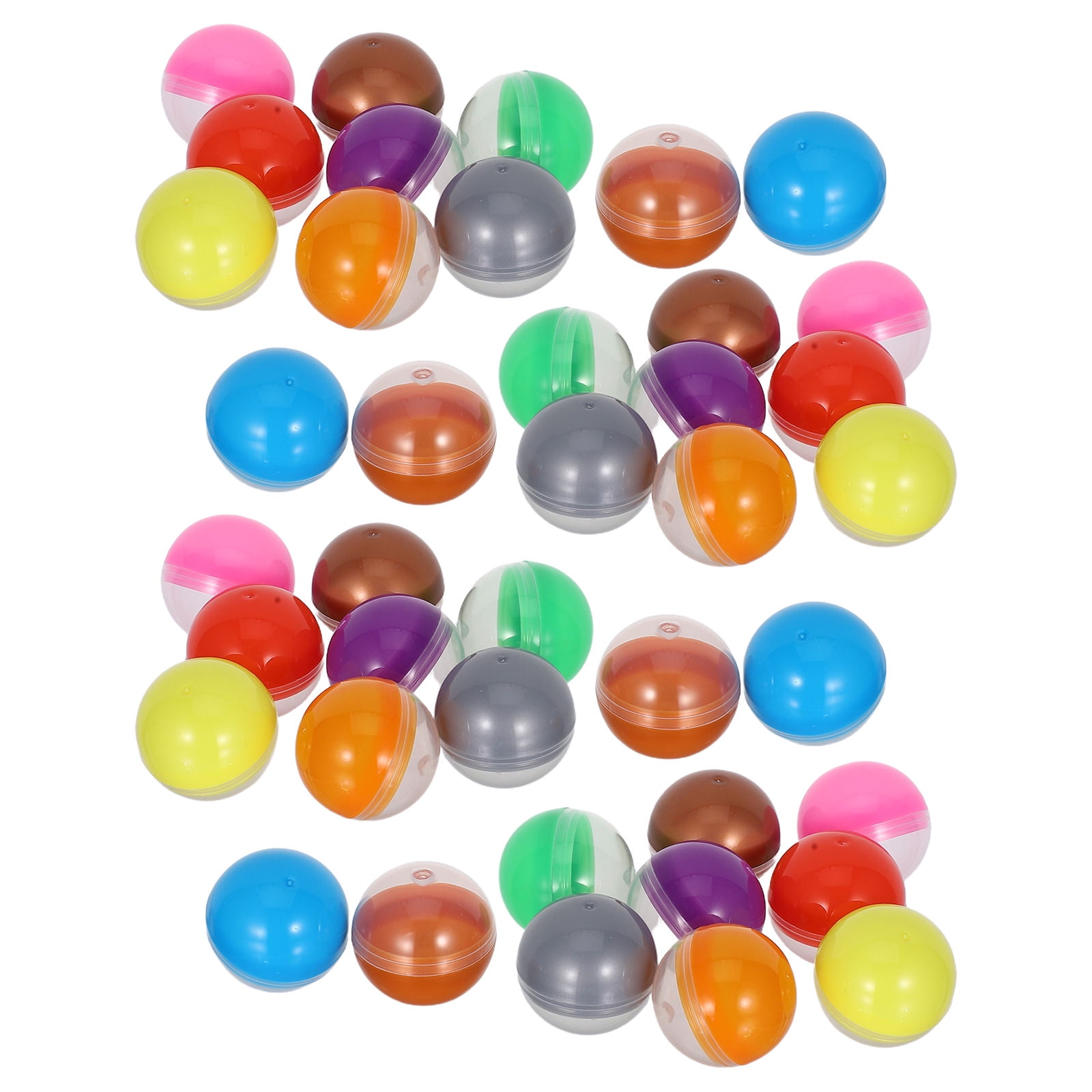 IDEANATEGRATE 50Pcs Plastic Fillable Ornaments Assorted Color Round ...