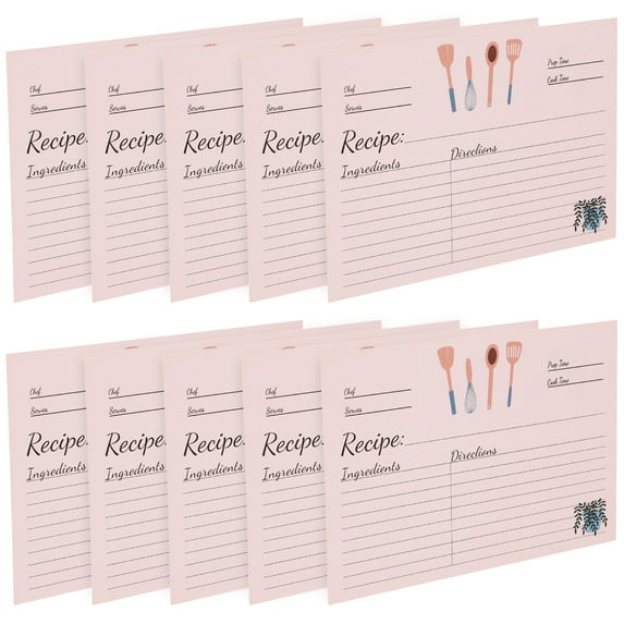 IDEANATEGRATE 50Pcs Recipe Cards Beige Paper Food Note Cards Rustic ...