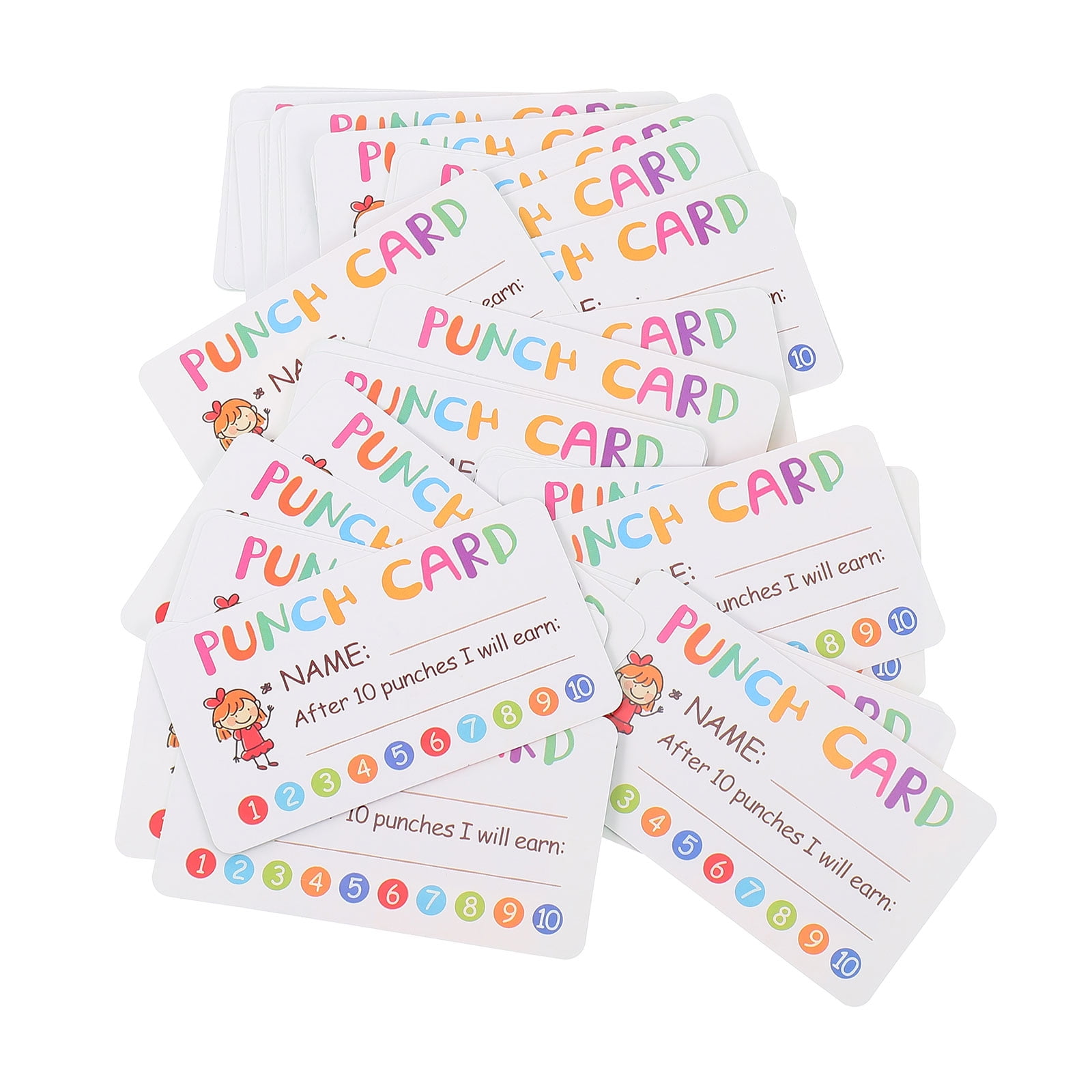 IDEANATEGRATE 50Pcs Rectangular School Punch Cards Classroom Rewards ...