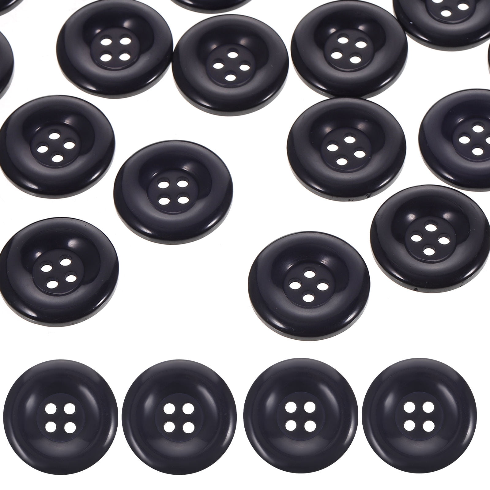 IDEANATEGRATE 50Pcs Round Navy Blue Resin Buttons for Coats and Suits ...