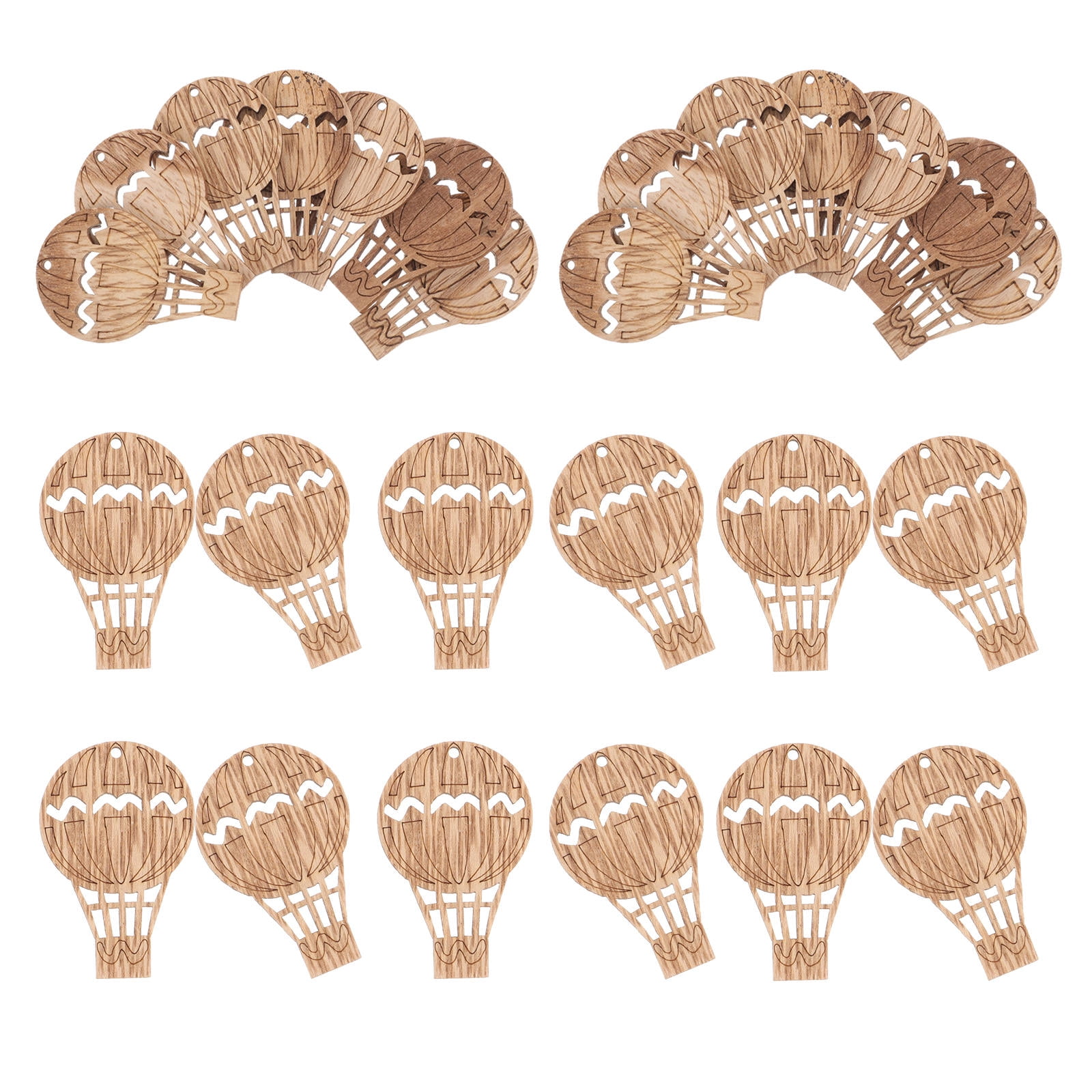 IDEANATEGRATE 54Set Hot Air Balloon Block Wooden Chips for Diy Material ...