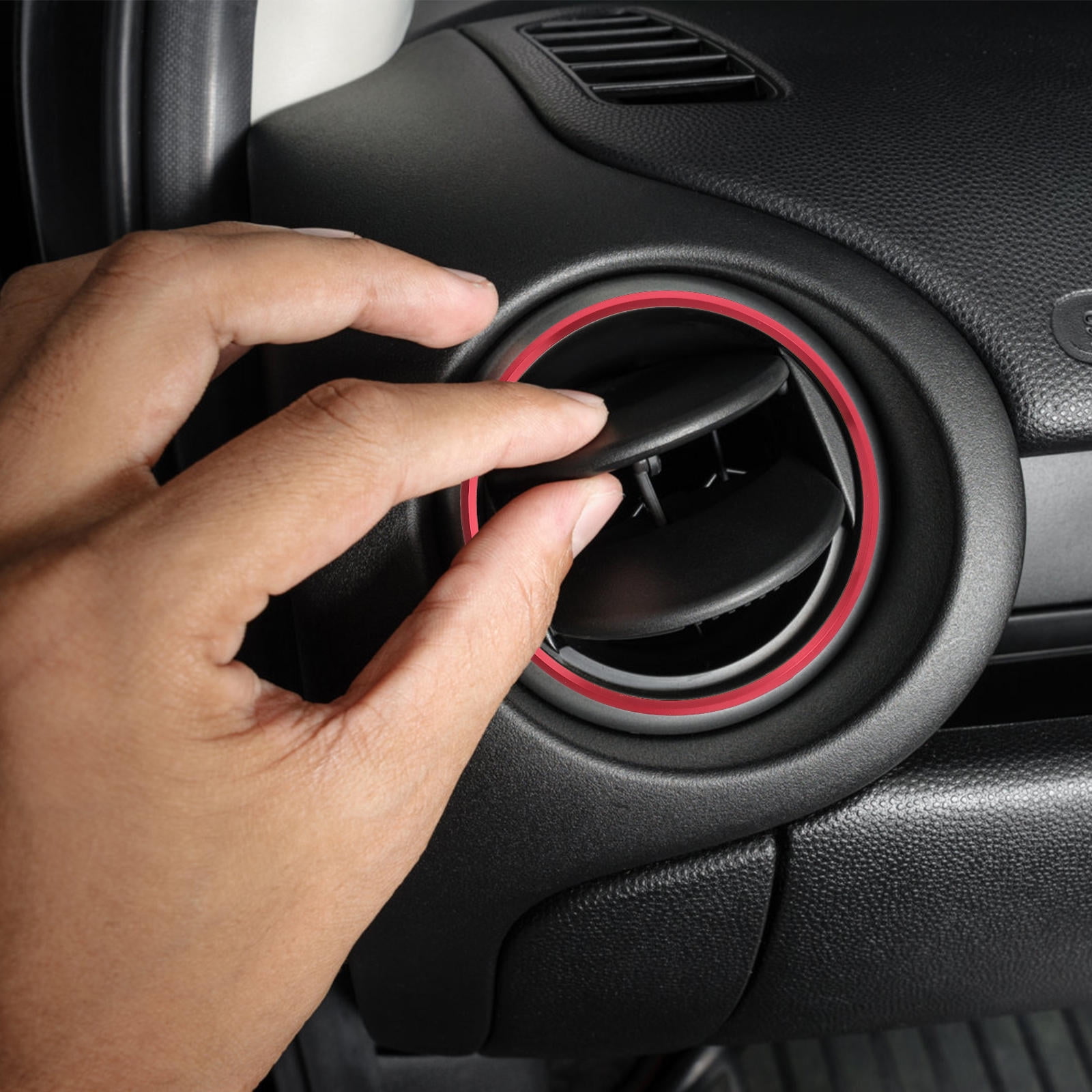 IDEANATEGRATE 5Pcs Red Aluminum Alloy Air Vent Ring for Car Air ...