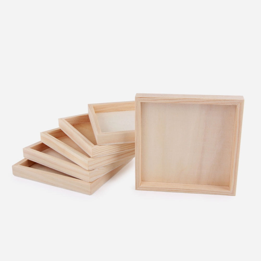 IDEANATEGRATE Puzzle Sorting Trays Stackable Wooden Nested Serving ...