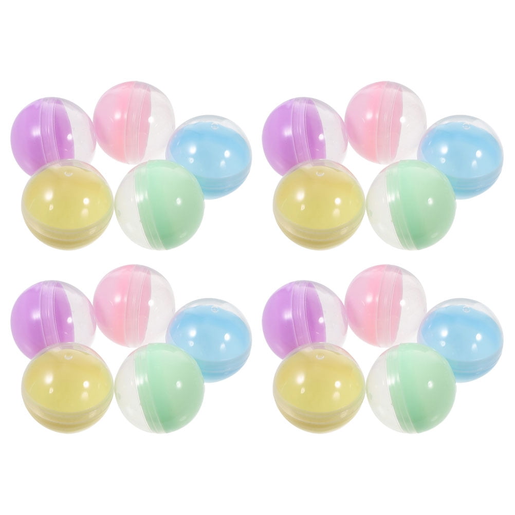 IDEANATEGRATE 60pcs Fillable Round Capsules Semi Transparent Diy Balls ...