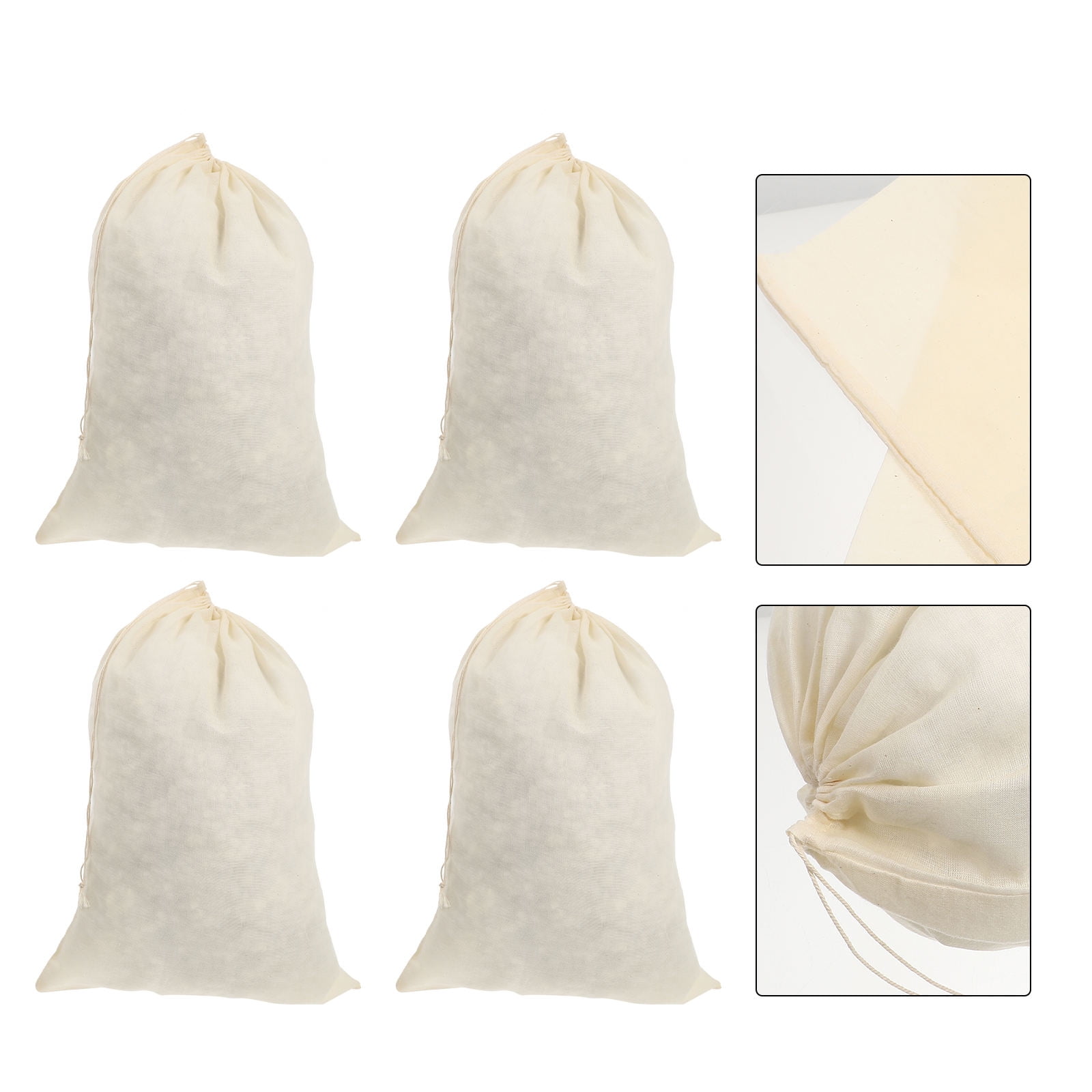 IDEANATEGRATE 6Pcs Cloth Bags Beige Rectangular Gauze for Cooking and ...