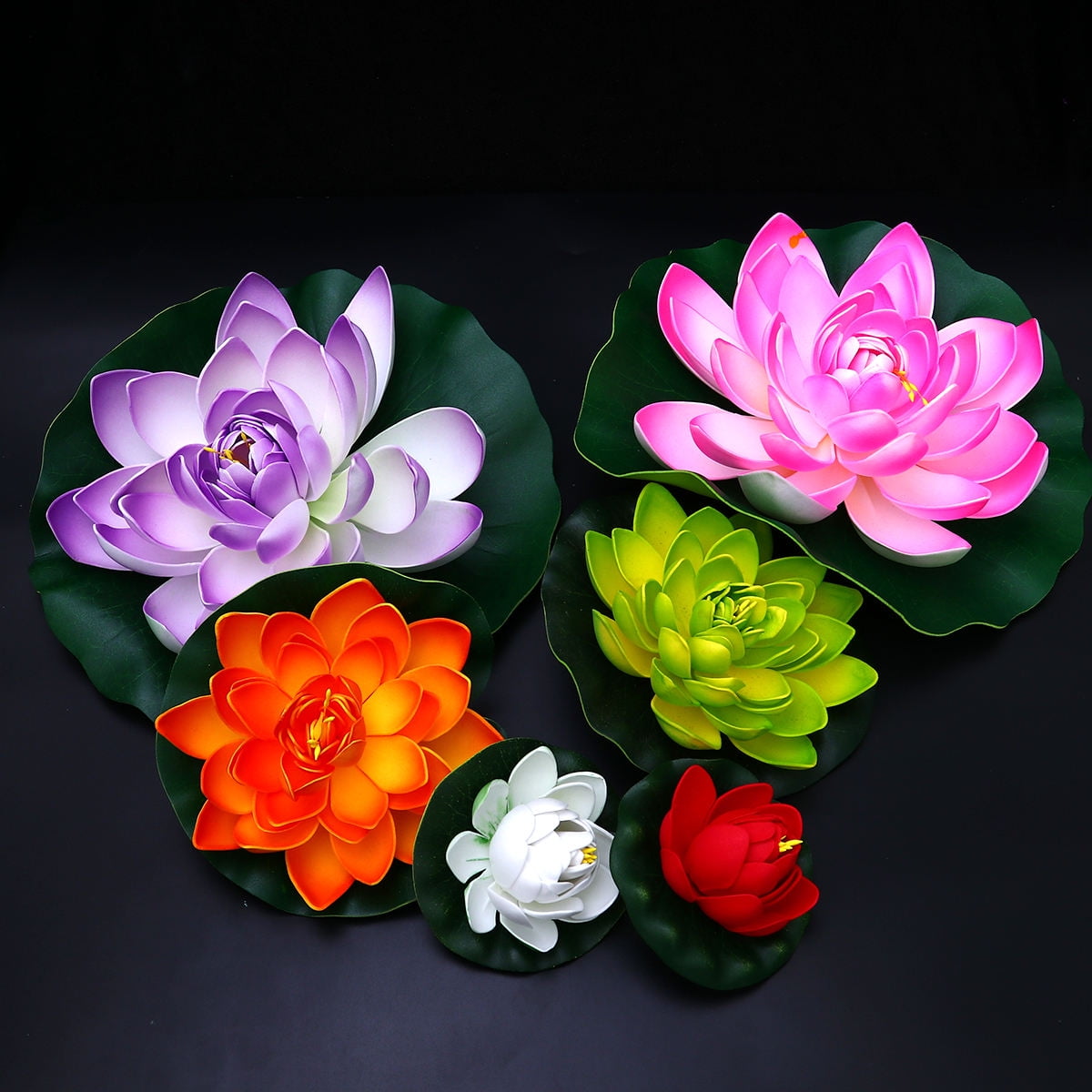 IDEANATEGRATE 6Pcs Dark Red EVA Artificial Lotus Flower for Simulation ...