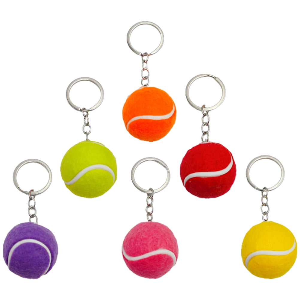 IDEANATEGRATE 6Pcs Metal Decorative Tennis Keychains for Sports Lovers ...