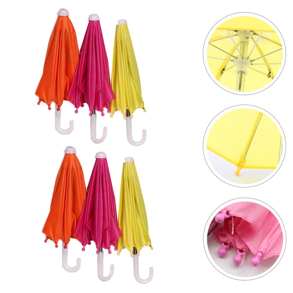 IDEANATEGRATE 6Pcs Tiny Umbrellas for Decor Assorted Color Portable ...