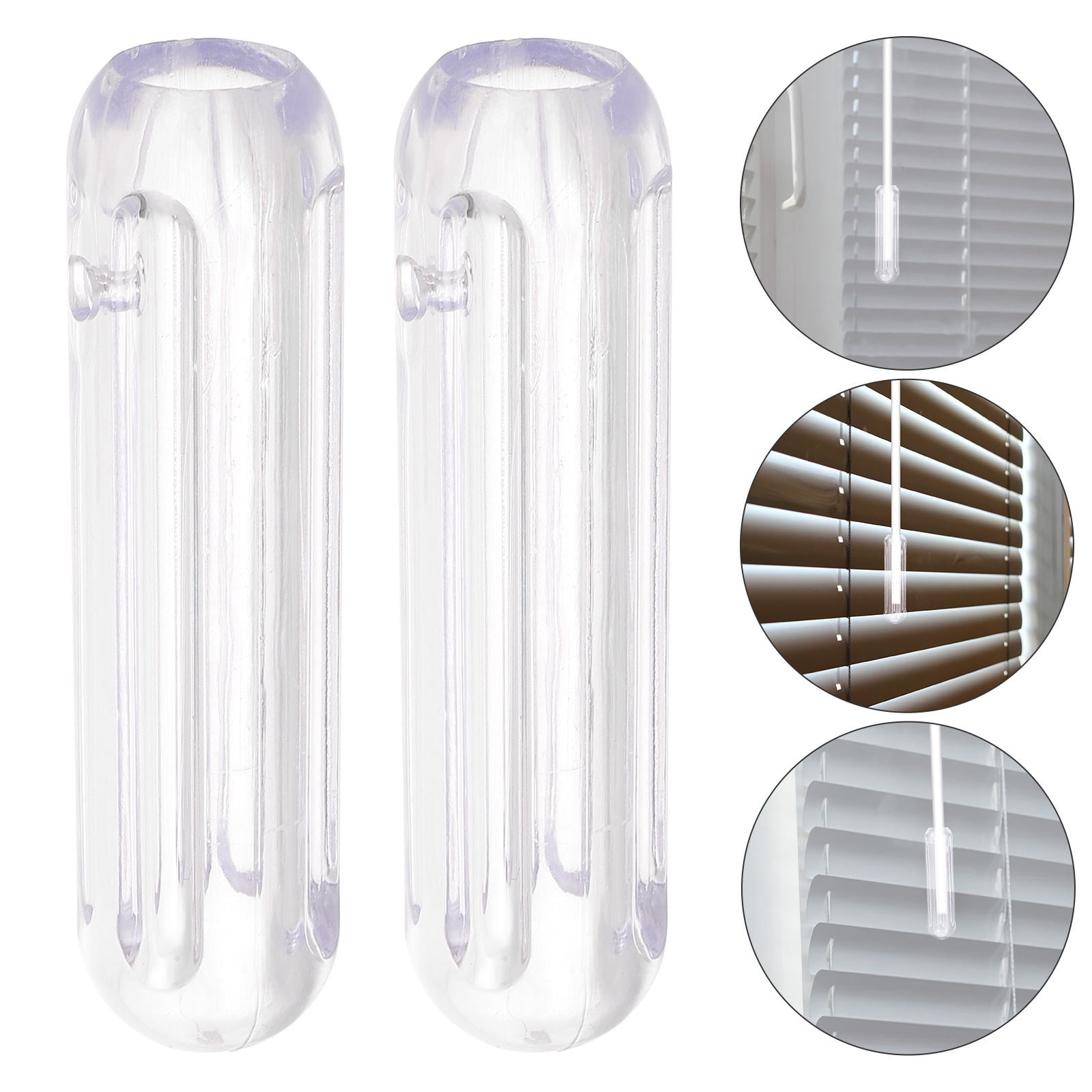 IDEANATEGRATE 6Pcs Transparent Curtain Rod Handle with Ribbed Shape ...