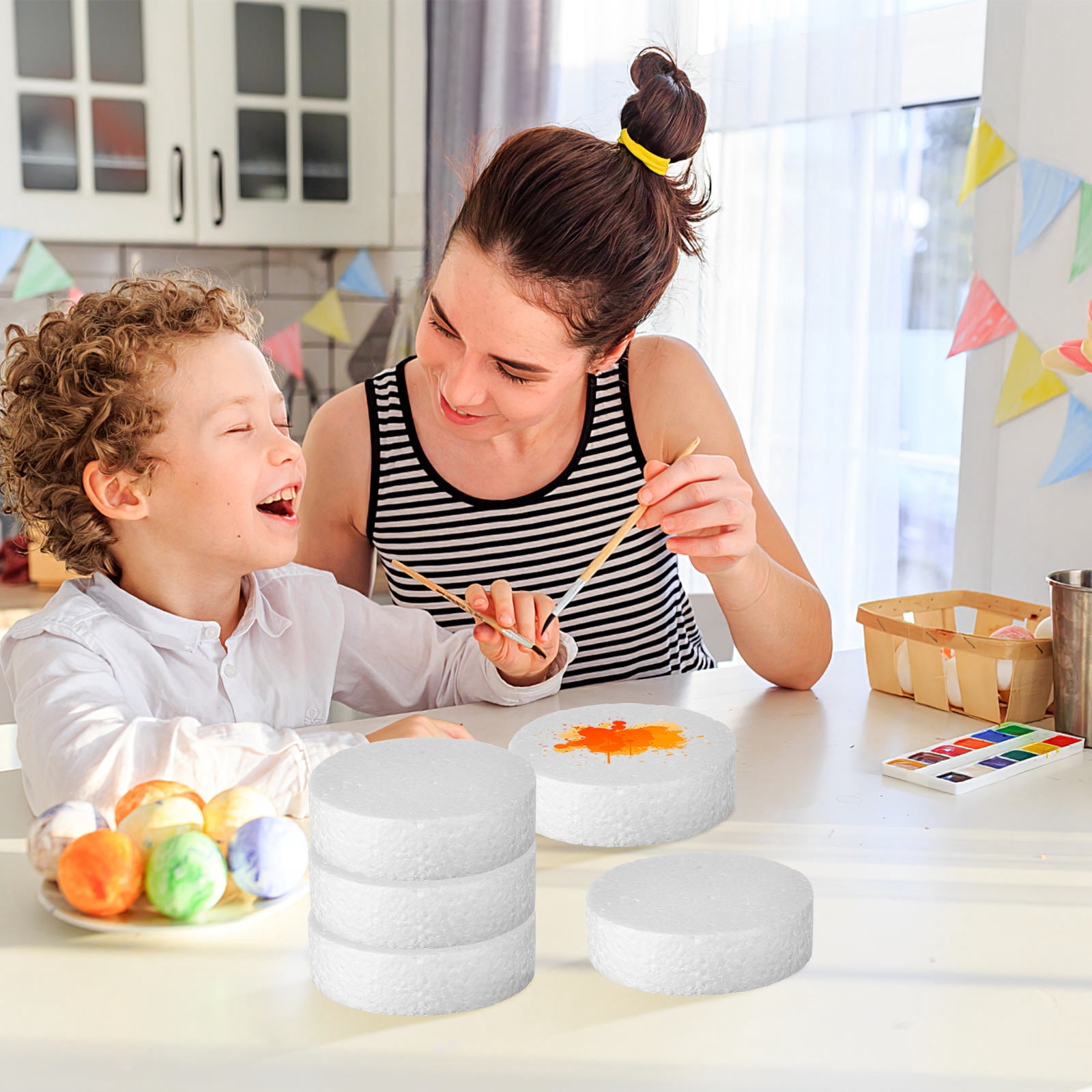 IDEANATEGRATE 7Pcs Polystyrene Circle Cylindrical Foam Cylinder For ...